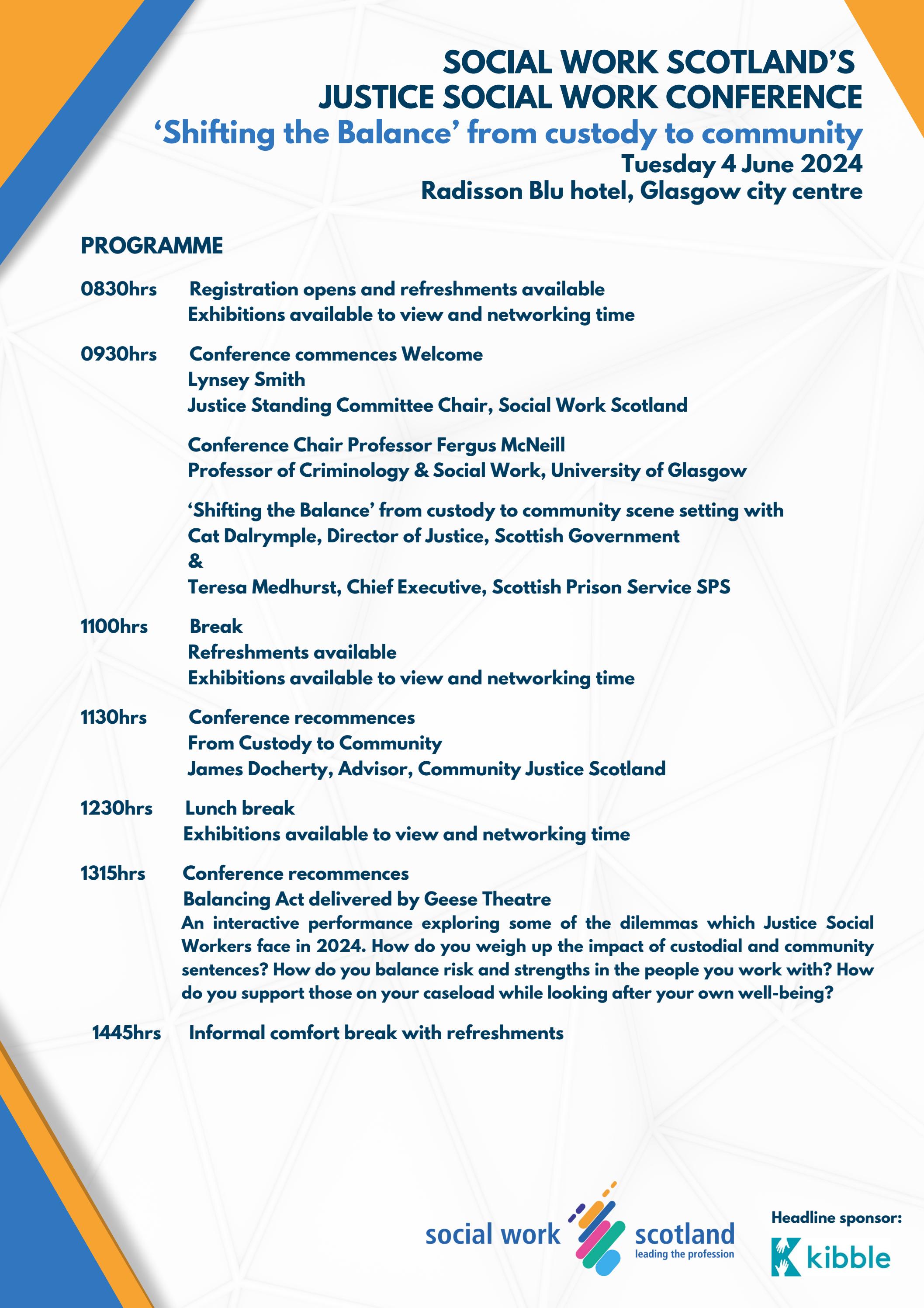 Social Work Scotland’s Justice Social Work Conference - 4 June 2024 by ...