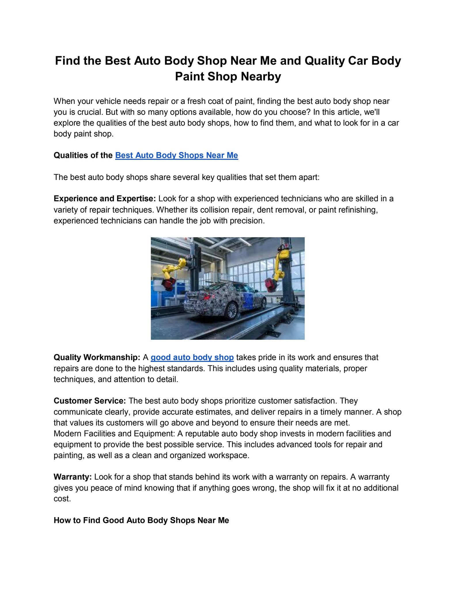 Find the Best Auto Body Shop Near Me and Quality Car Body Paint Shop ...