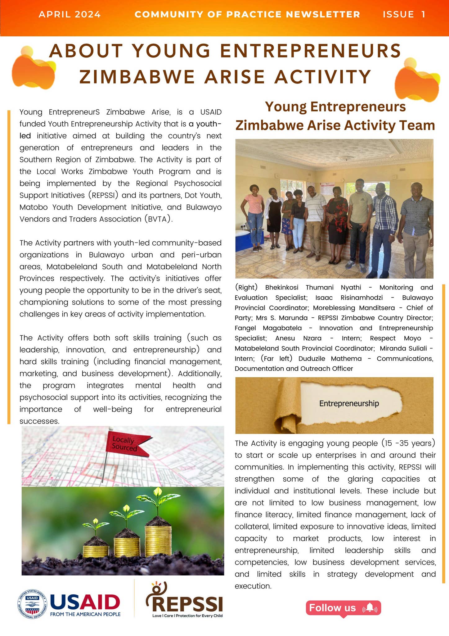 Community of Practice Newsletter (Young EntrepreneurS Zimbabwe Arise ...