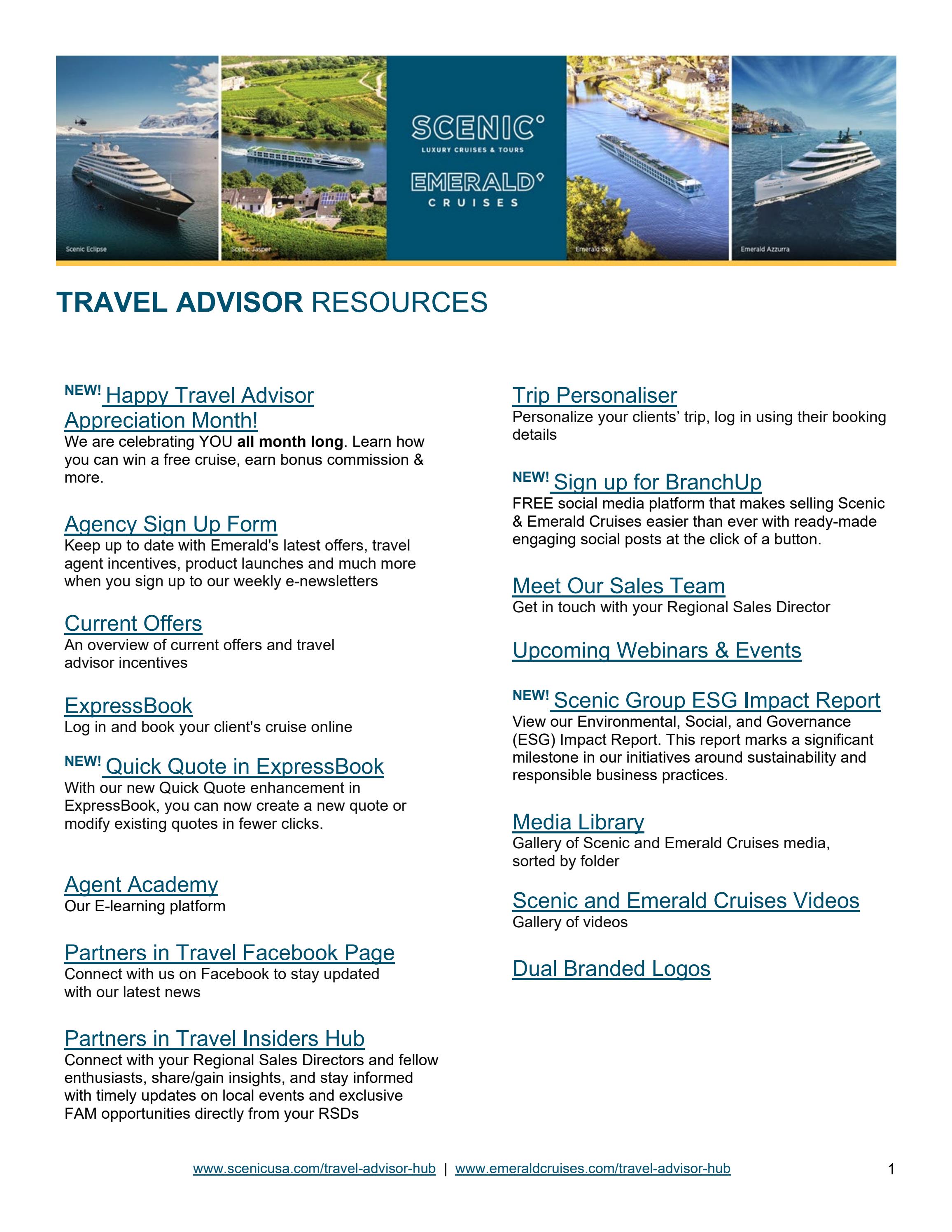 Scenic and Emerald Cruises Travel Advisor Resources by Scenic & Emerald ...