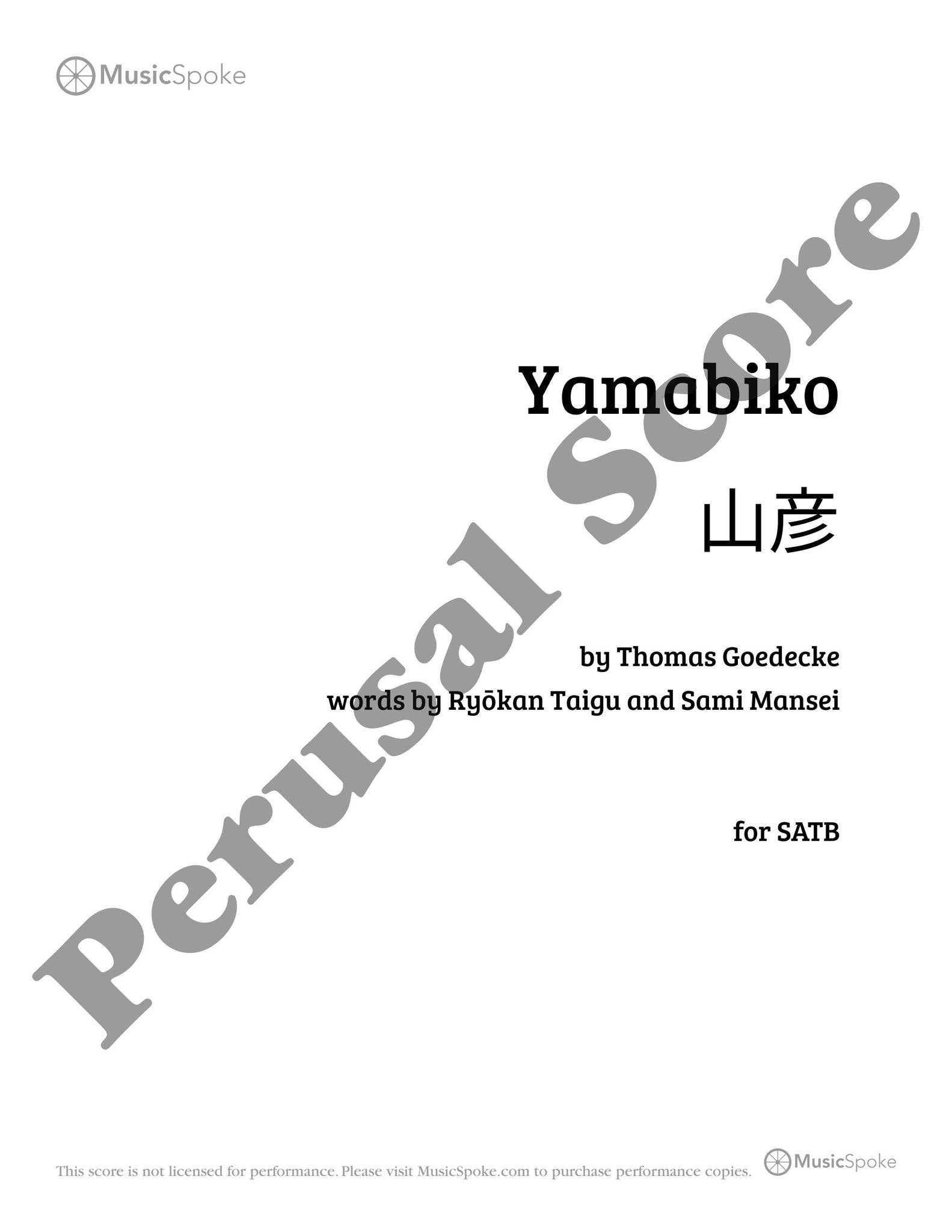 Yamabiko | Thomas Goedecke | MusicSpoke by MusicSpoke - Issuu