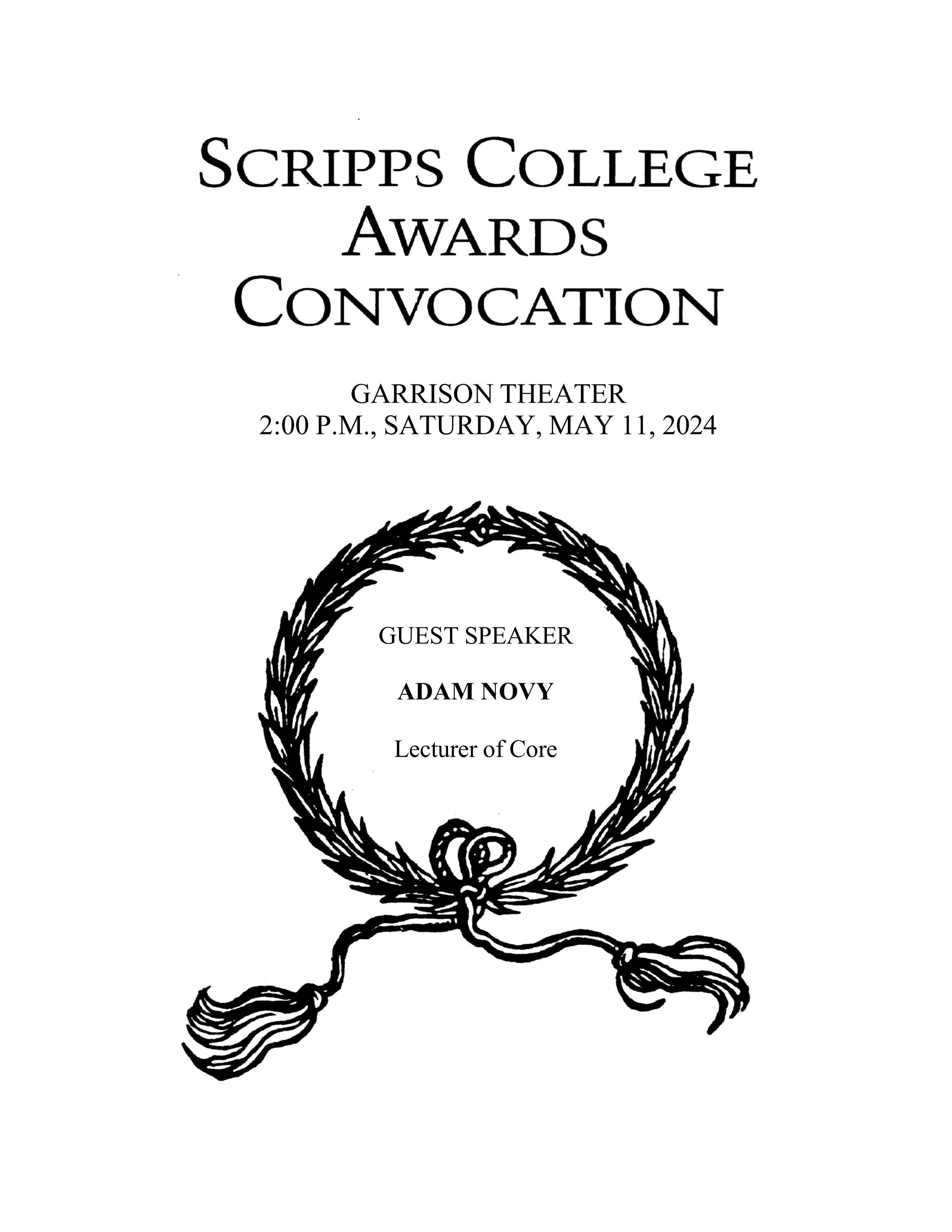 Scripps College Senior Awards Convocation Program 2024 by ScrippsDOF ...
