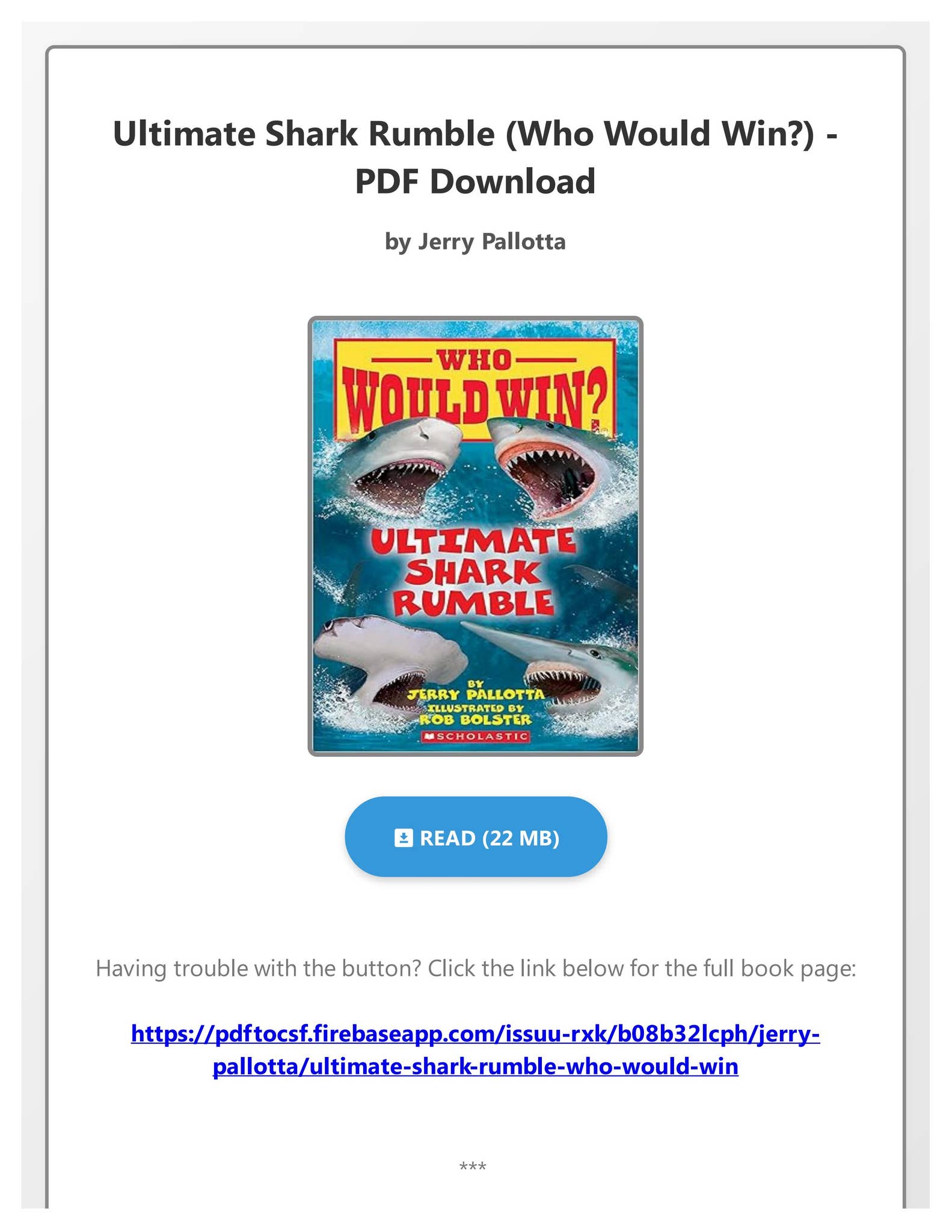 PDF Free Ultimate Shark Rumble (Who Would Win?) by Jerry Pallotta by ...