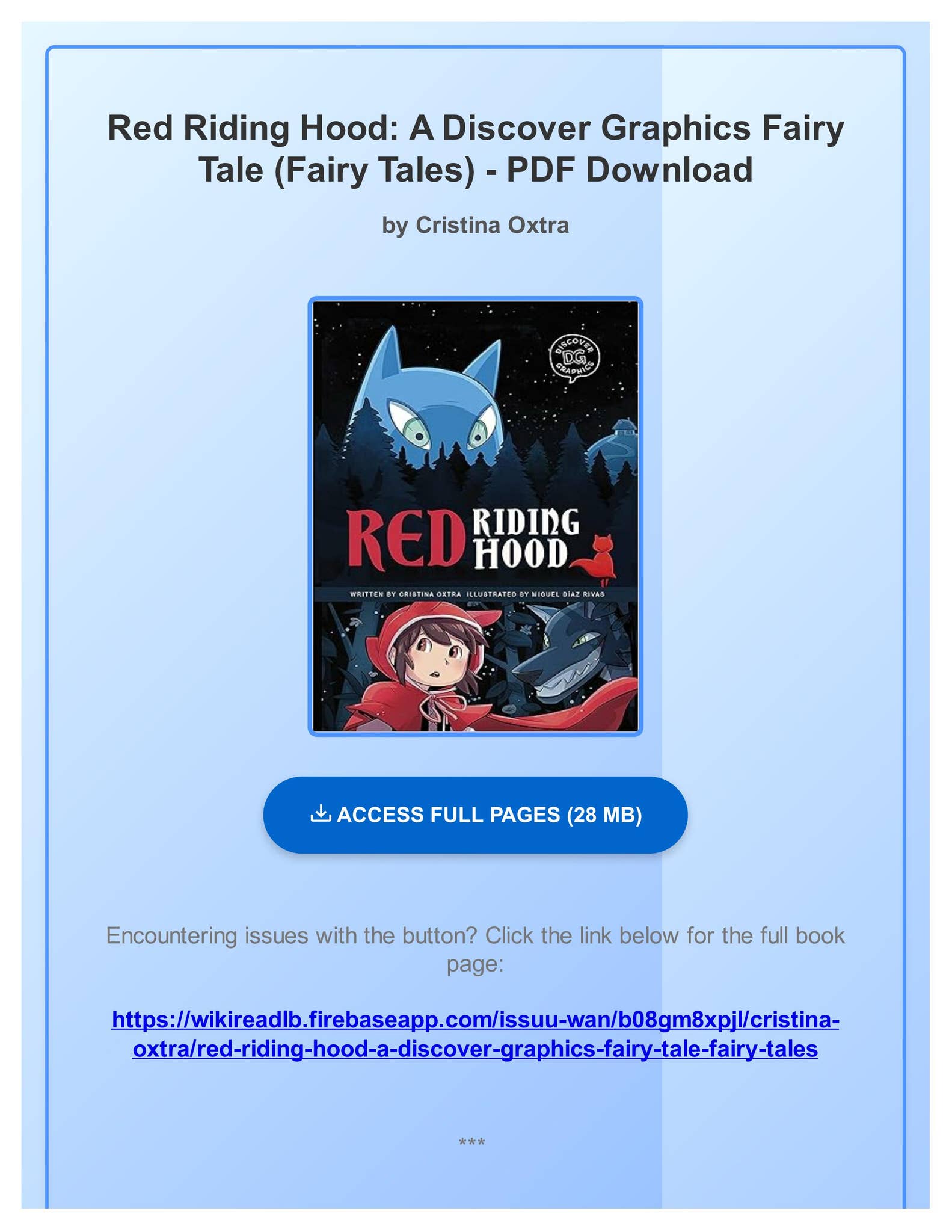 (PDF Free) Red Riding Hood: A Discover Graphics Fairy Tale (Fairy Tales ...