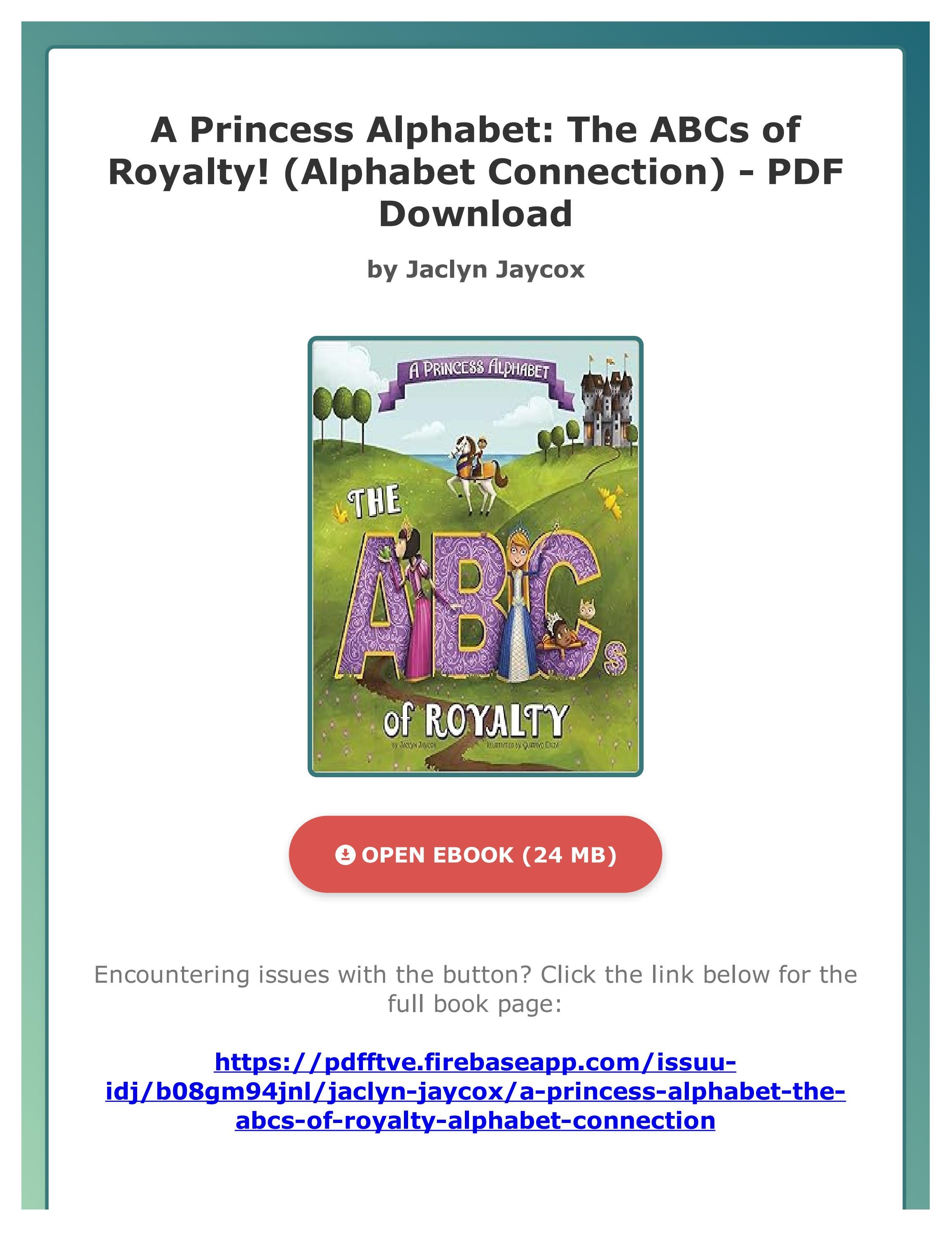 (PDF Download) A Princess Alphabet: The ABCs of Royalty! (Alphabet ...