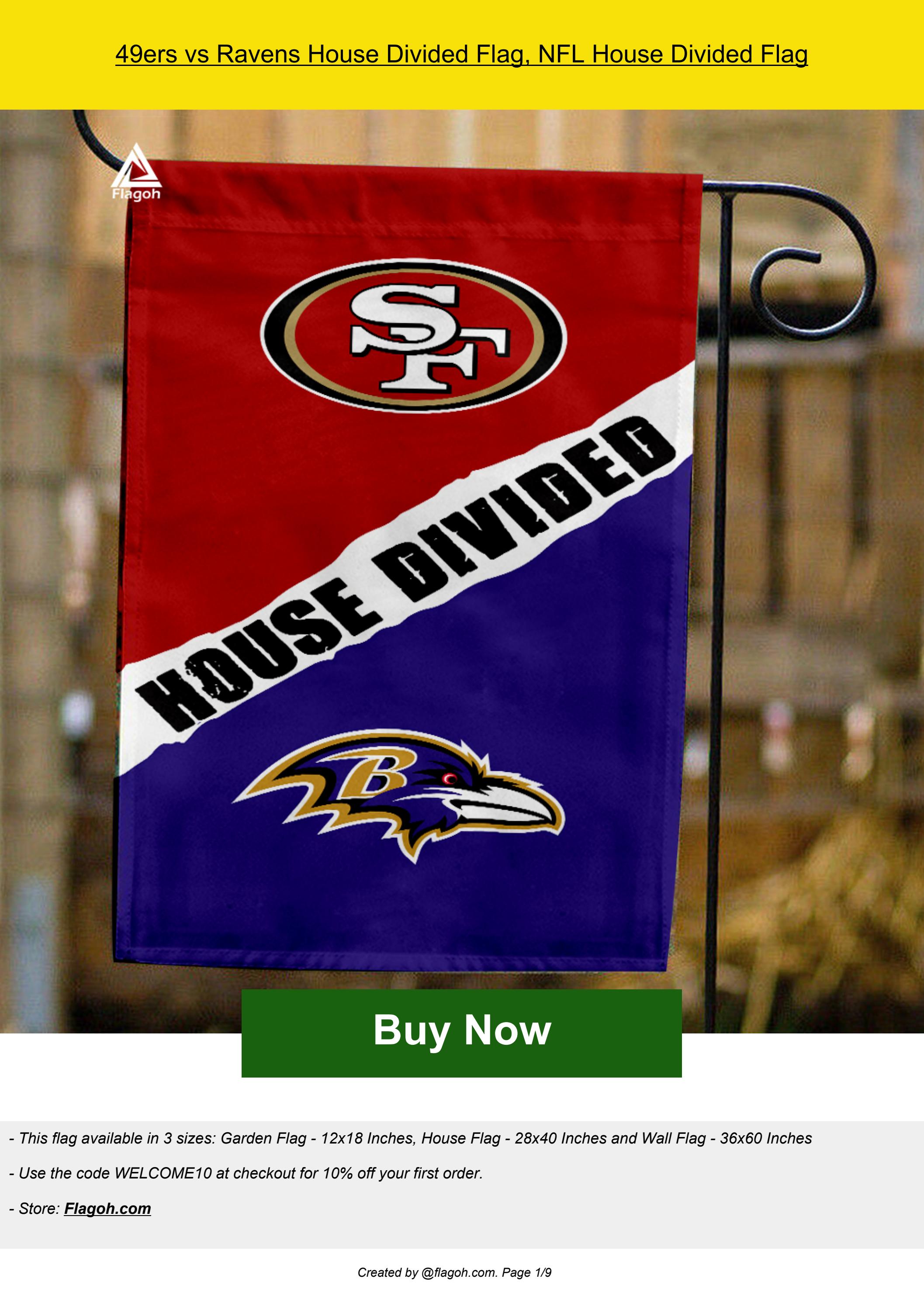 49ers vs Ravens House Divided Flag, NFL House Divided Flag by flagoh ...