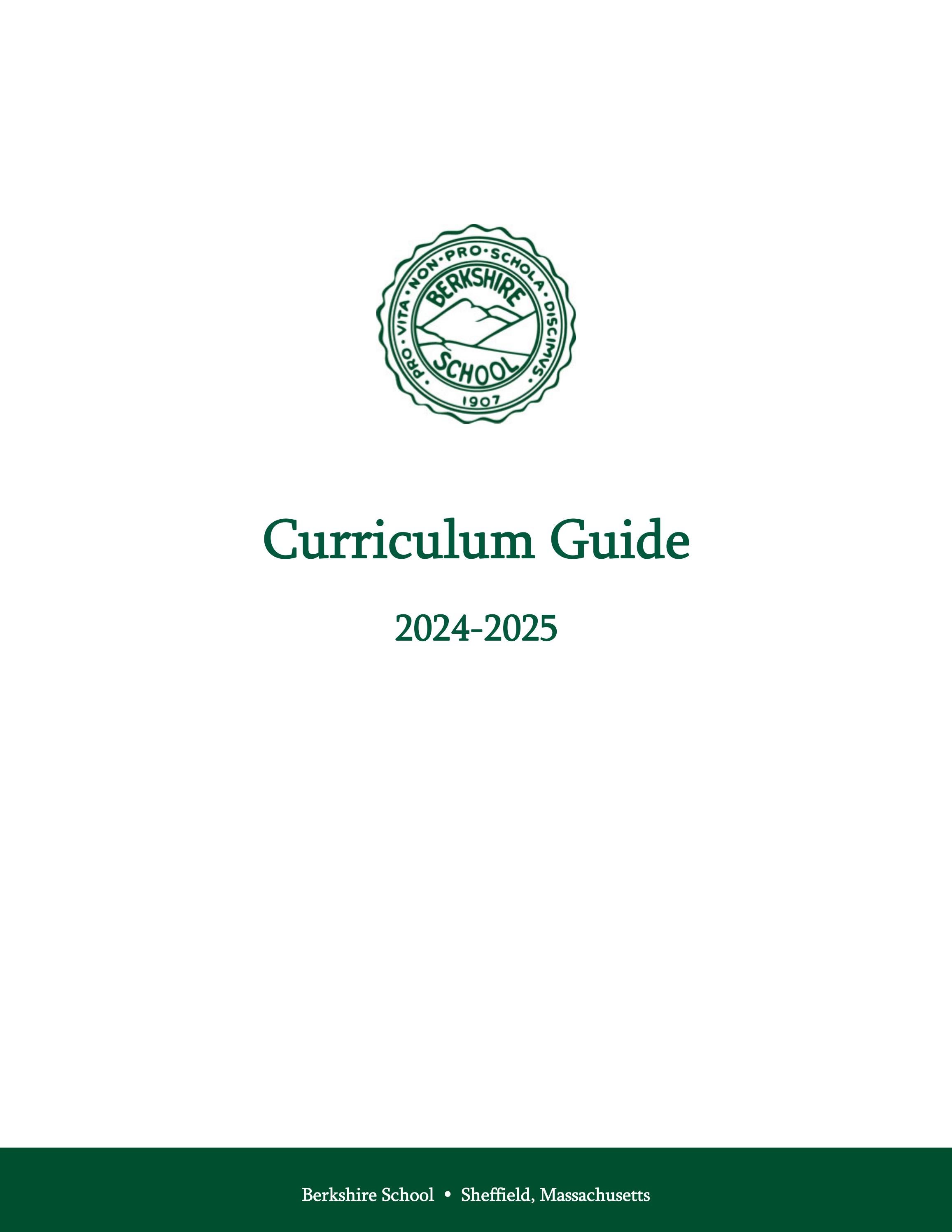 Curriculum Guide 2024-2025 by Berkshire School - Issuu