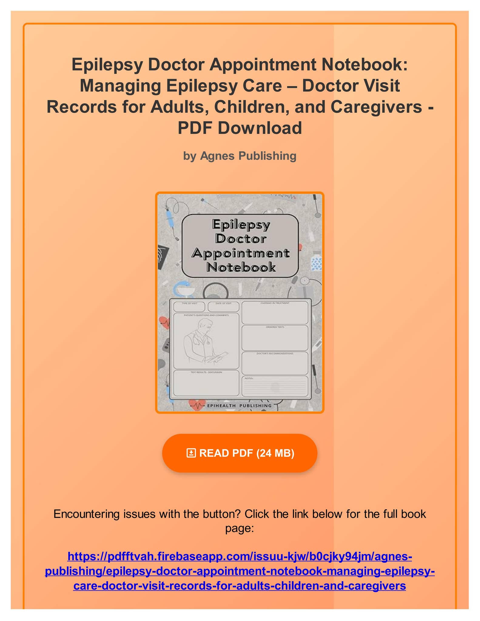 PDF Epilepsy Doctor Appointment Notebook: Managing Epilepsy Care ...