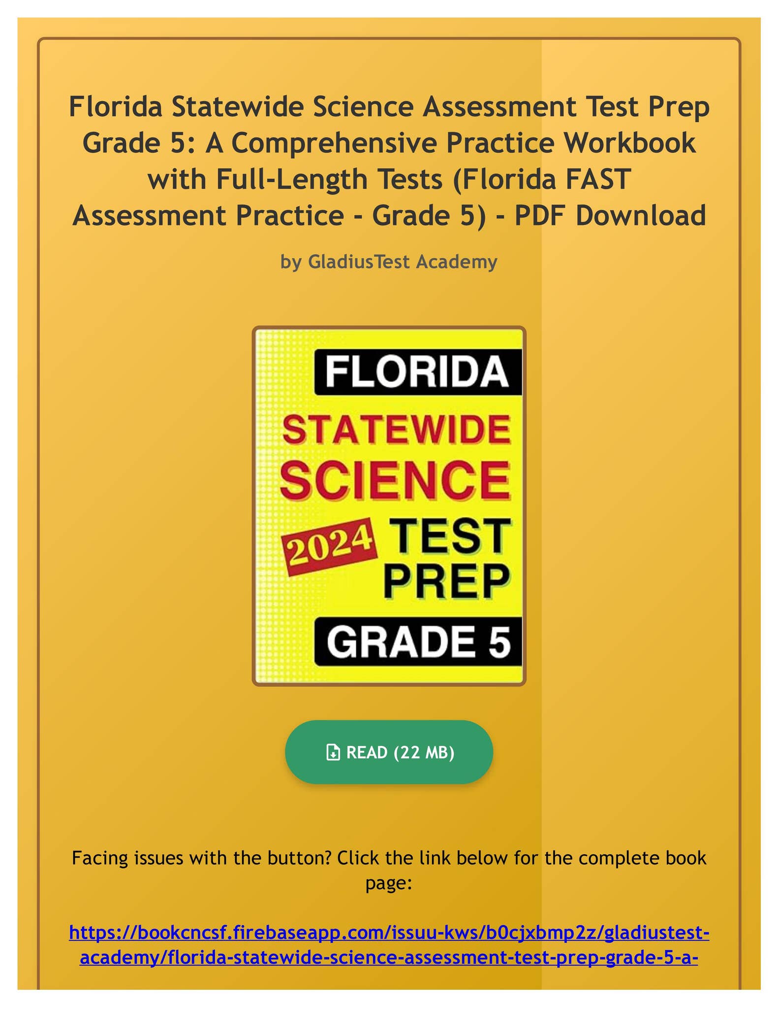 Free PDF Florida Statewide Science Assessment Test Prep Grade 5: A ...
