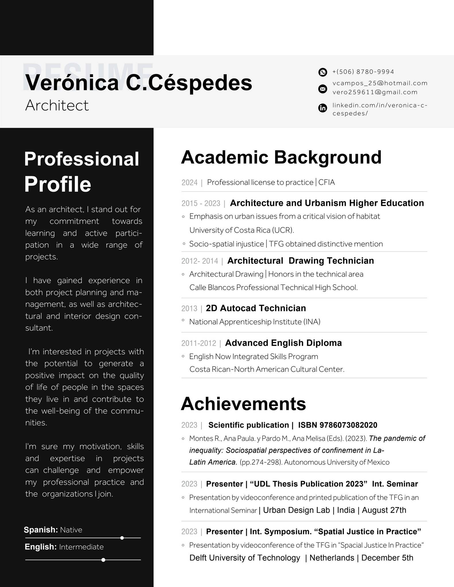 Resume | Verónica C.Céspedes by Verónica Campos - Issuu