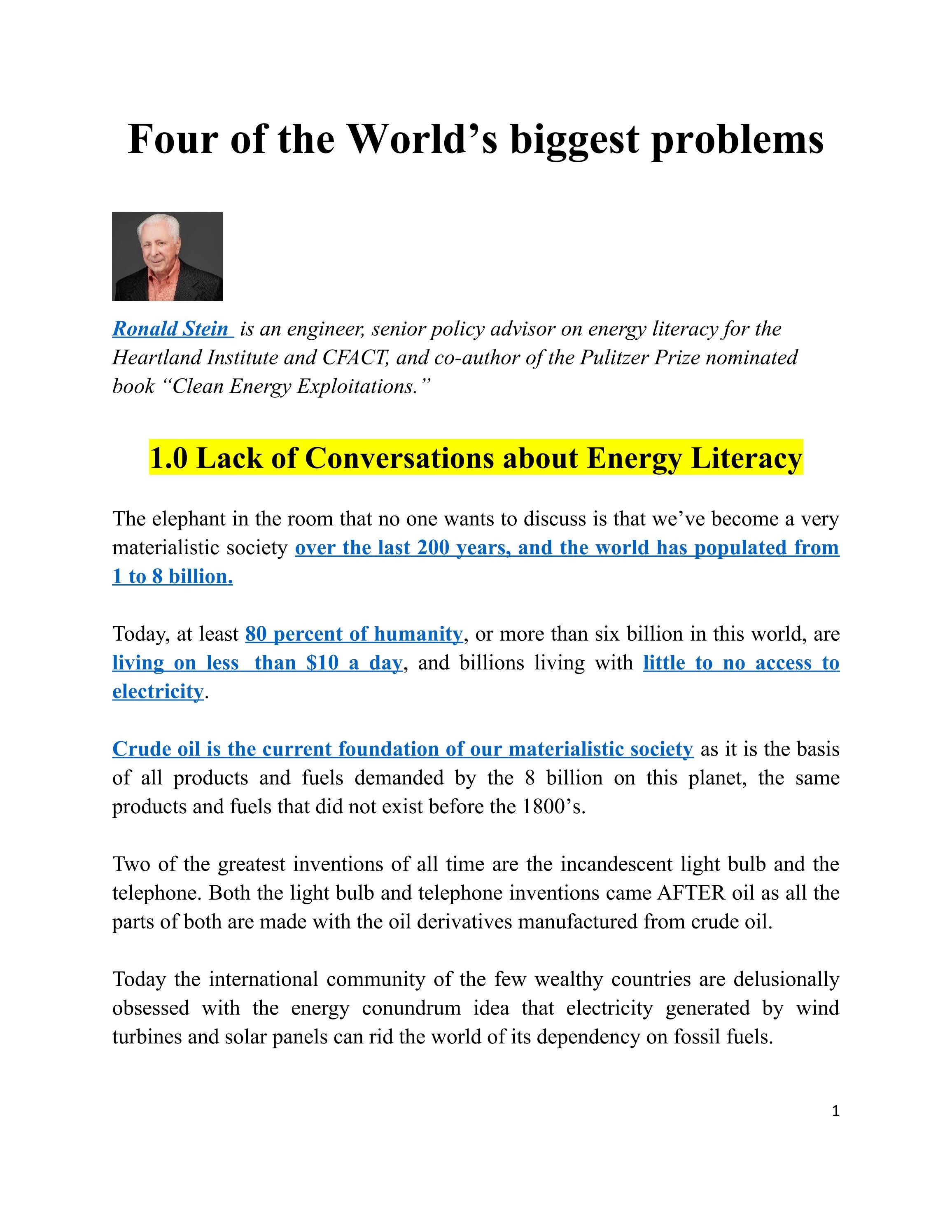 Four of the worlds biggest problems - RS by John A. Shanahan - Issuu