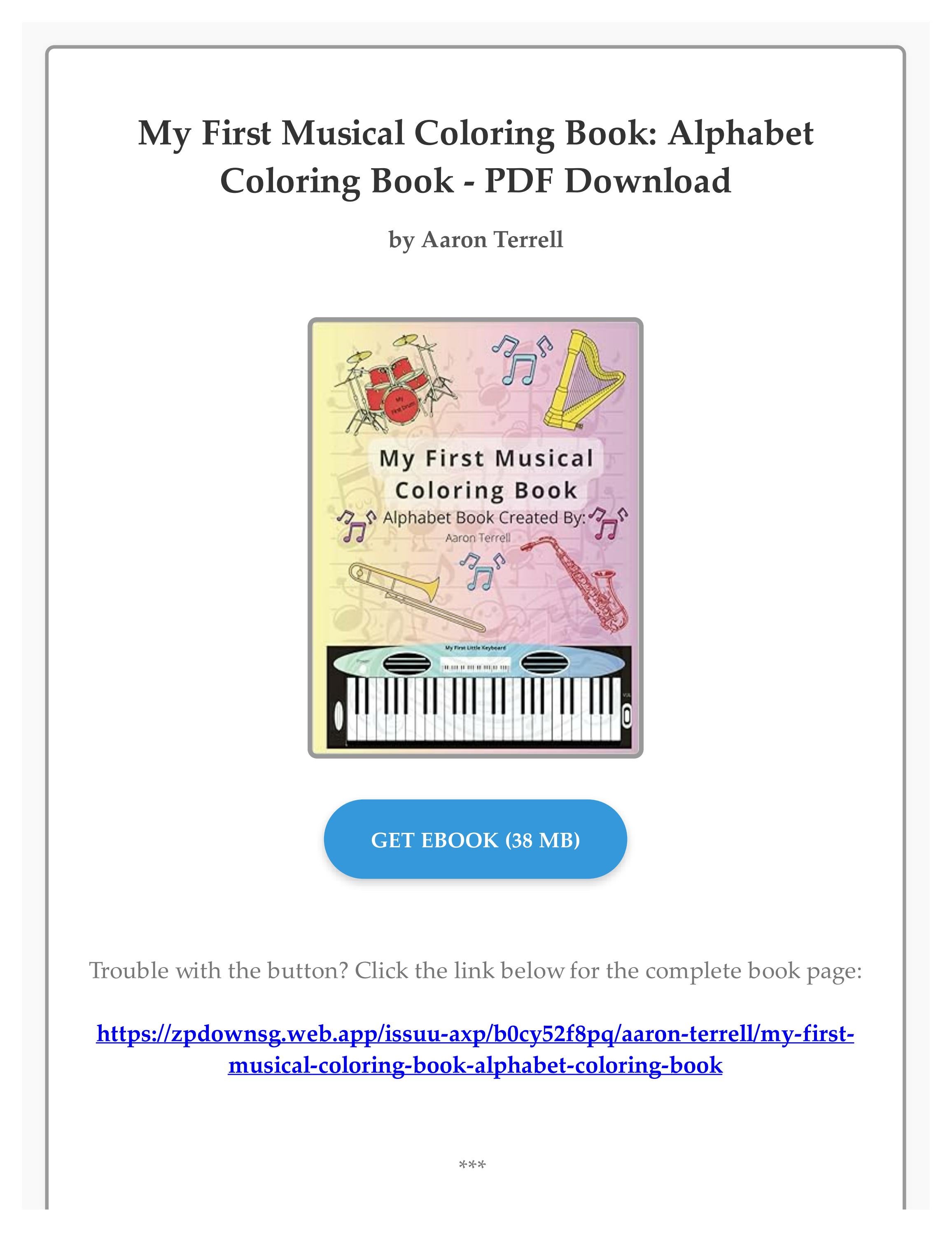 FREE PDF My First Musical Coloring Book: Alphabet Coloring Book by ...