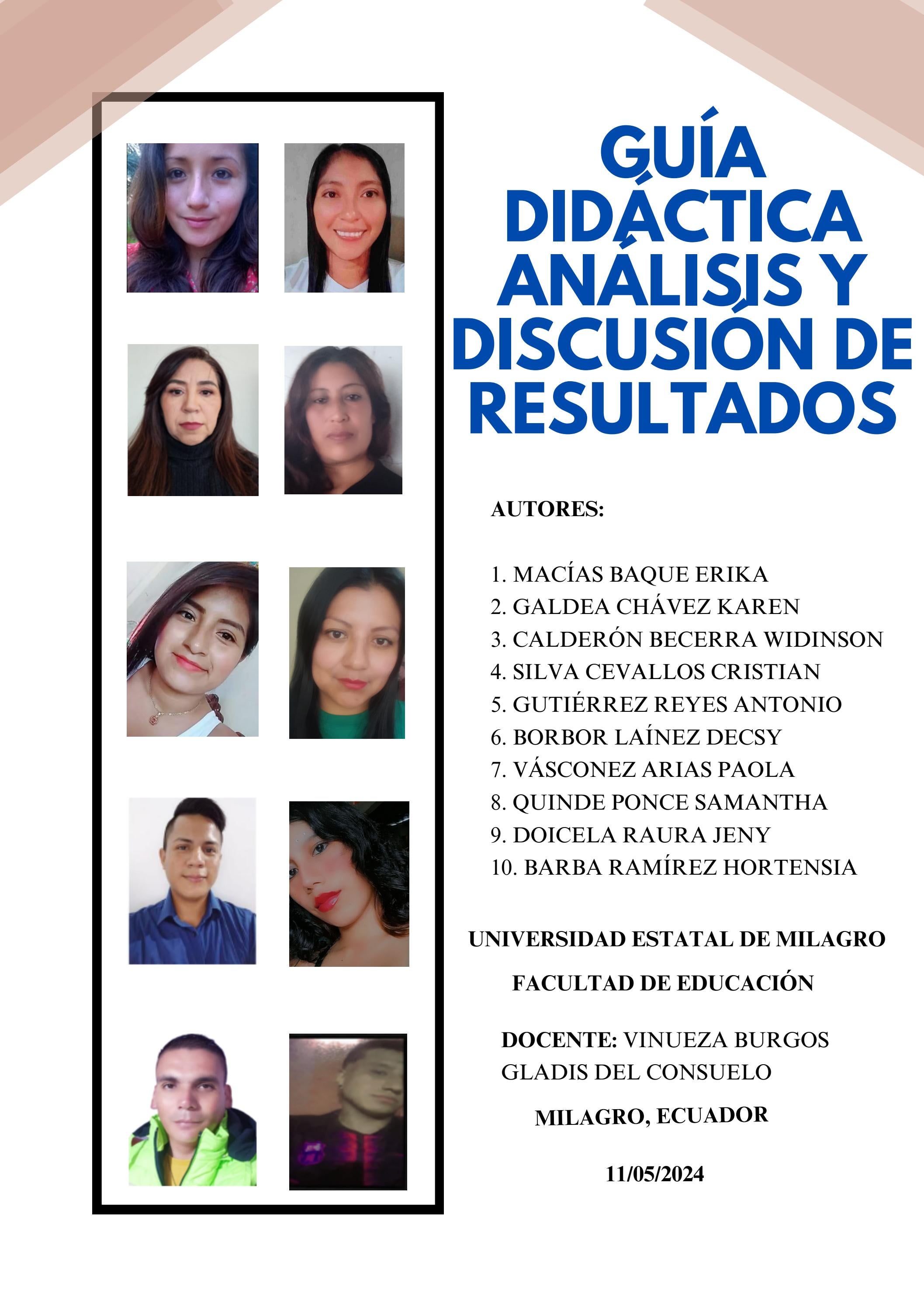 GUÍA DIDÁCTICA ANÁLISIS Y DISCUSIÓN DE RESULTADOS by EriMacB - Issuu