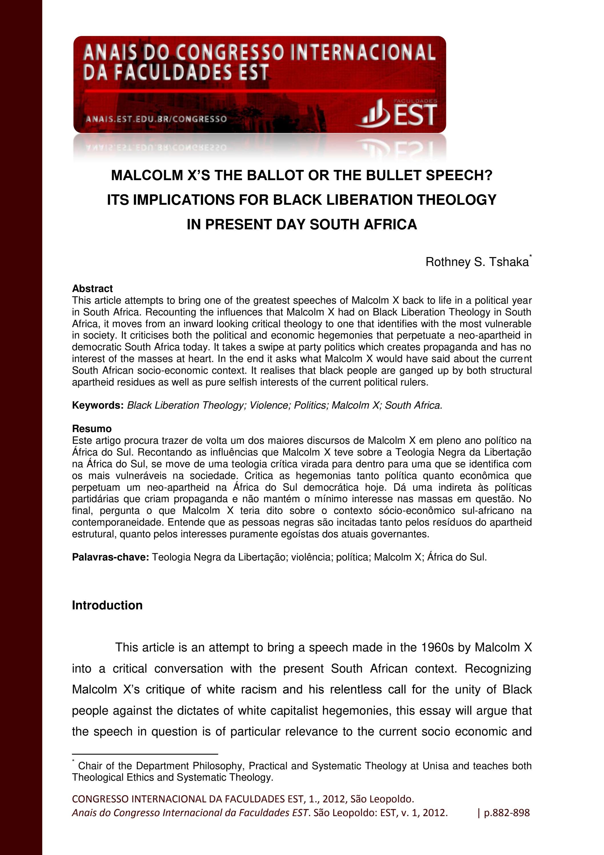Malcolm X's The Ballot or the Bullet Speech by demandside - Issuu