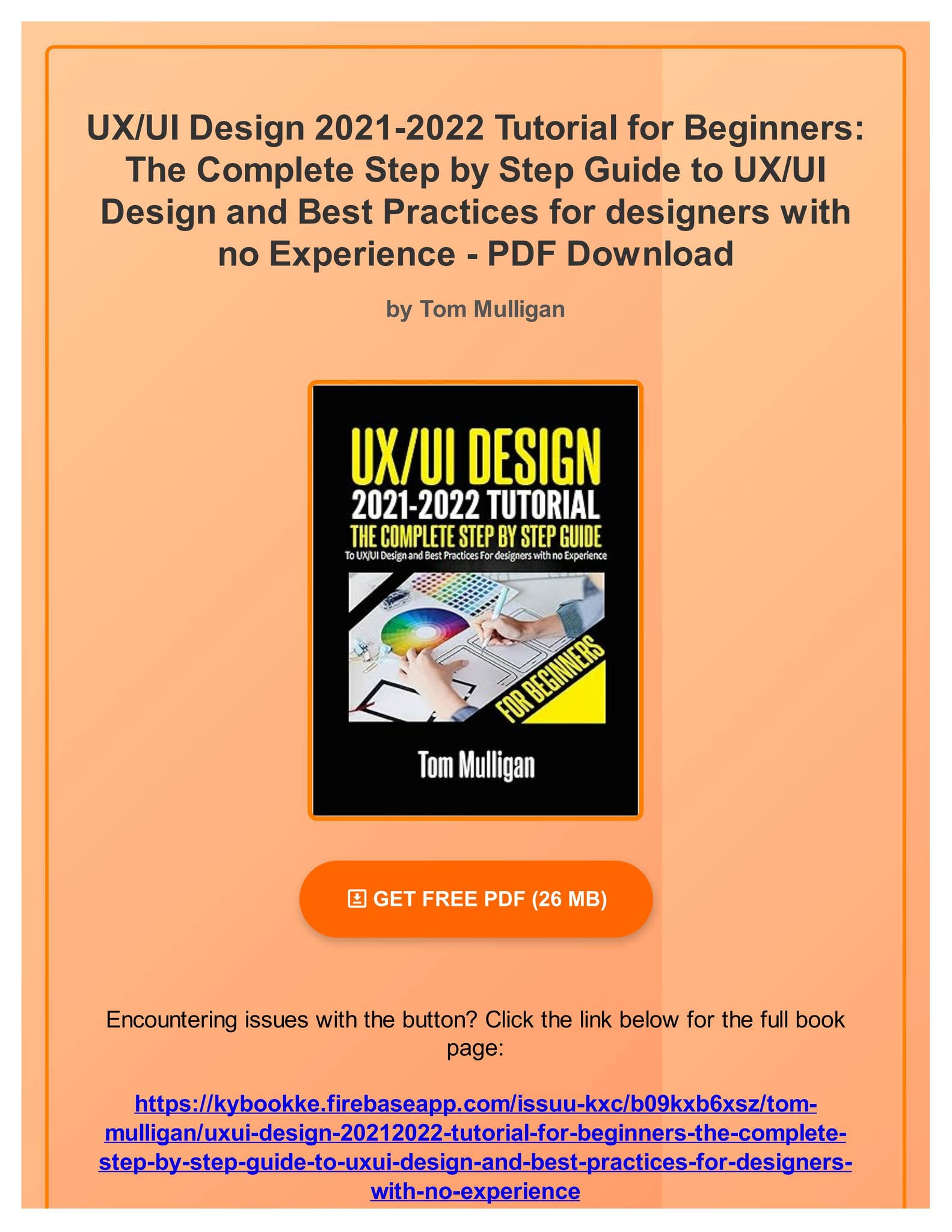 PDF eBOOK UX/UI Design 2021-2022 Tutorial for Beginners: The Complete ...