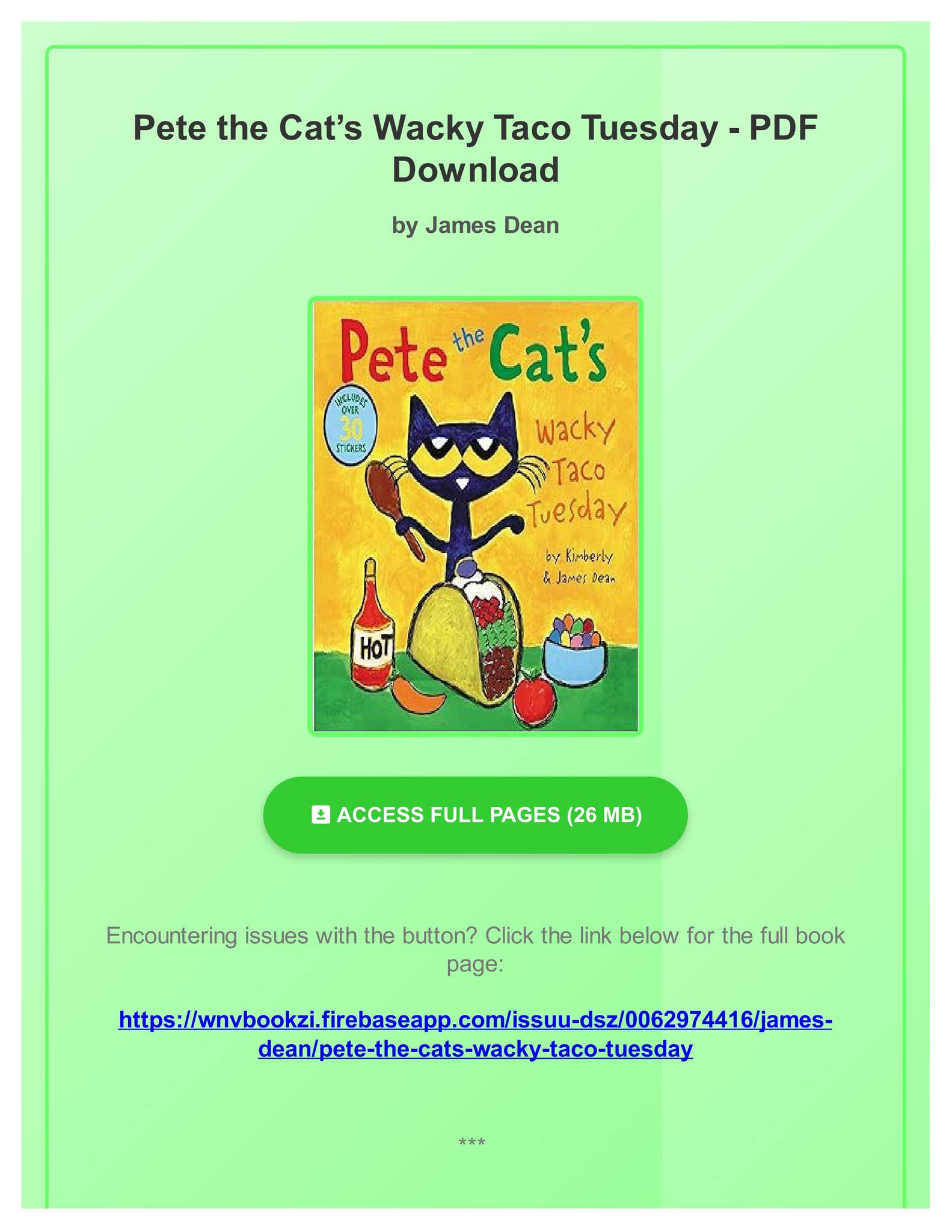 (PDF Download) Pete the Cat’s Wacky Taco Tuesday by James Dean by ...