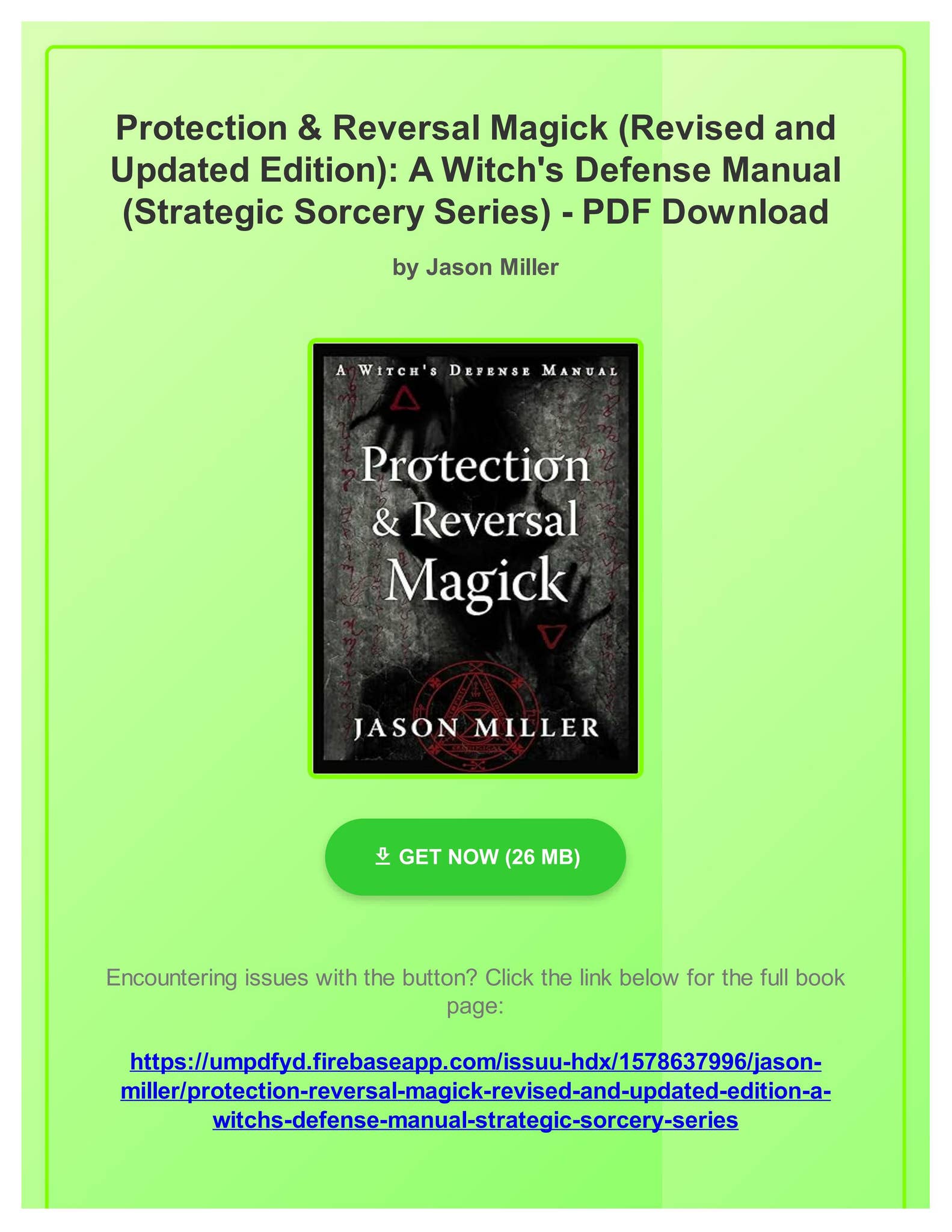 PDF Protection & Reversal Magick (Revised and Updated Edition): A Witch ...