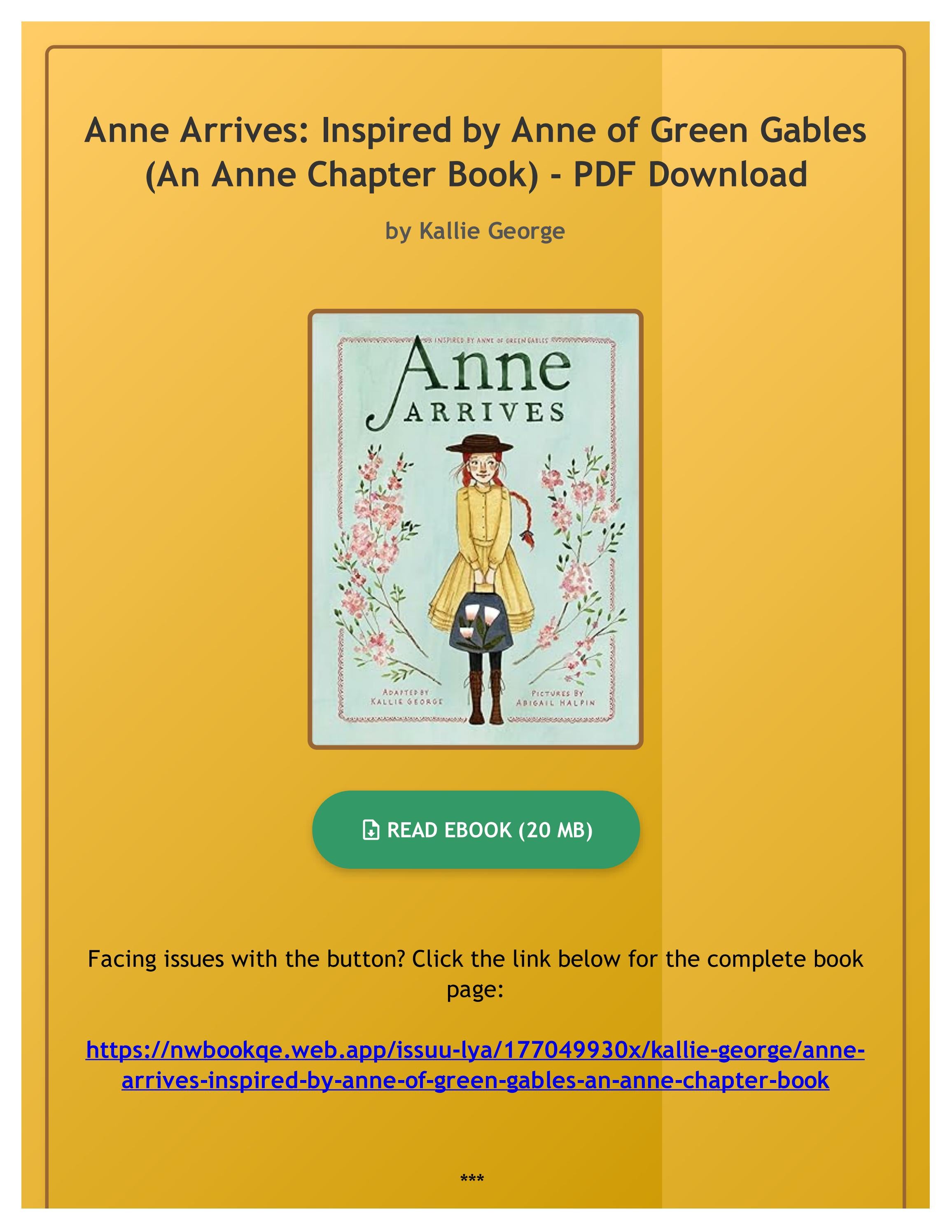PDF Anne Arrives: Inspired by Anne of Green Gables (An Anne Chapter ...