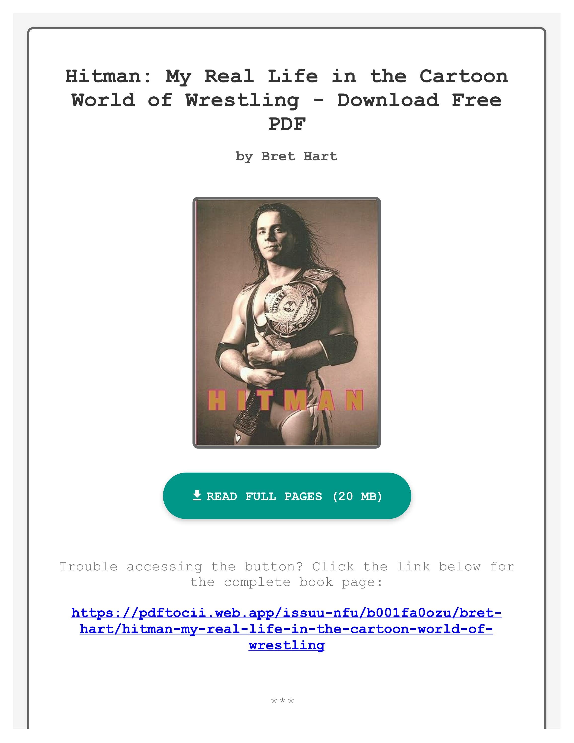 Ebook PDF Hitman: My Real Life in the Cartoon World of Wrestling by ...
