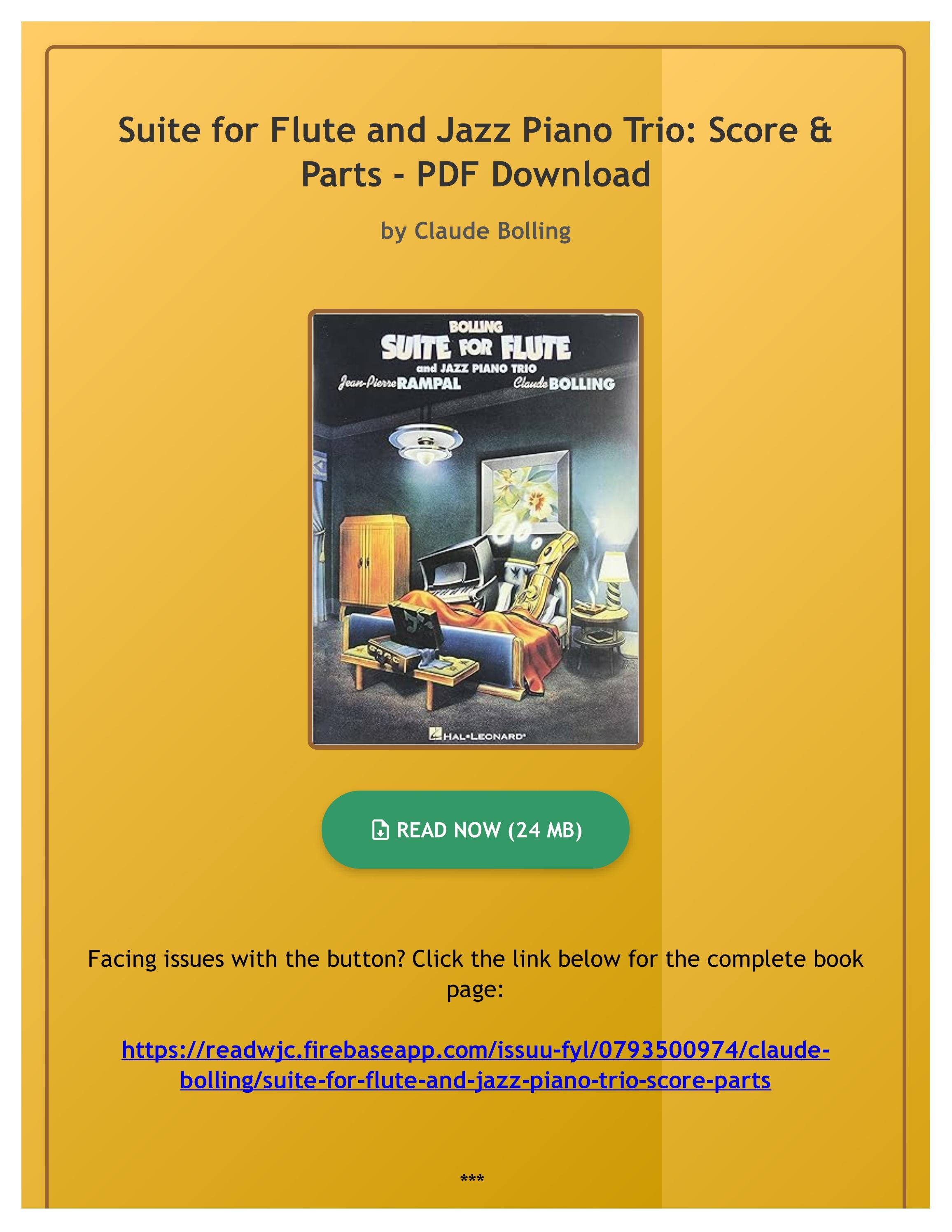 (Free Pdf) Suite for Flute and Jazz Piano Trio: Score & Parts by Claude ...