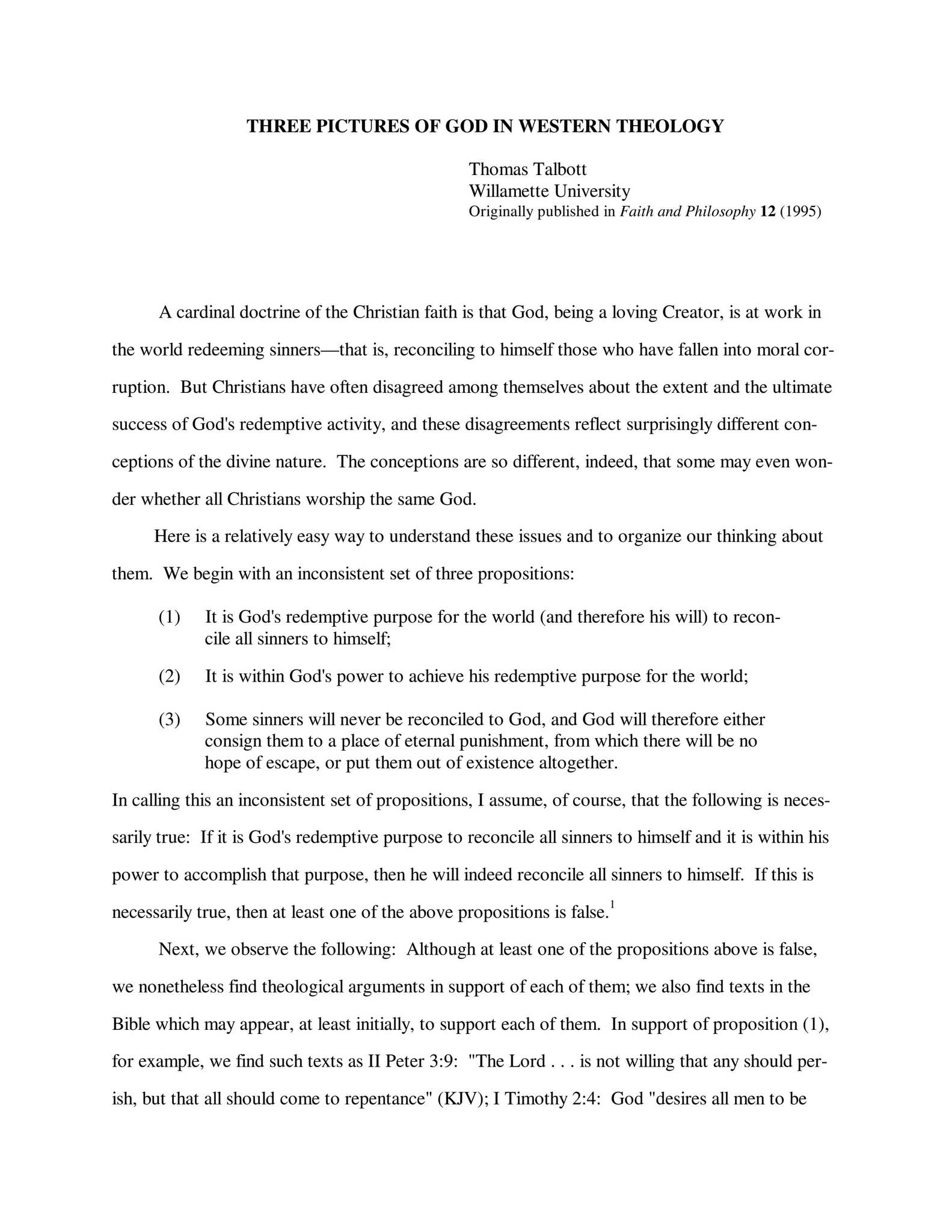Three Pictures of God in Western Theology by demandside - Issuu