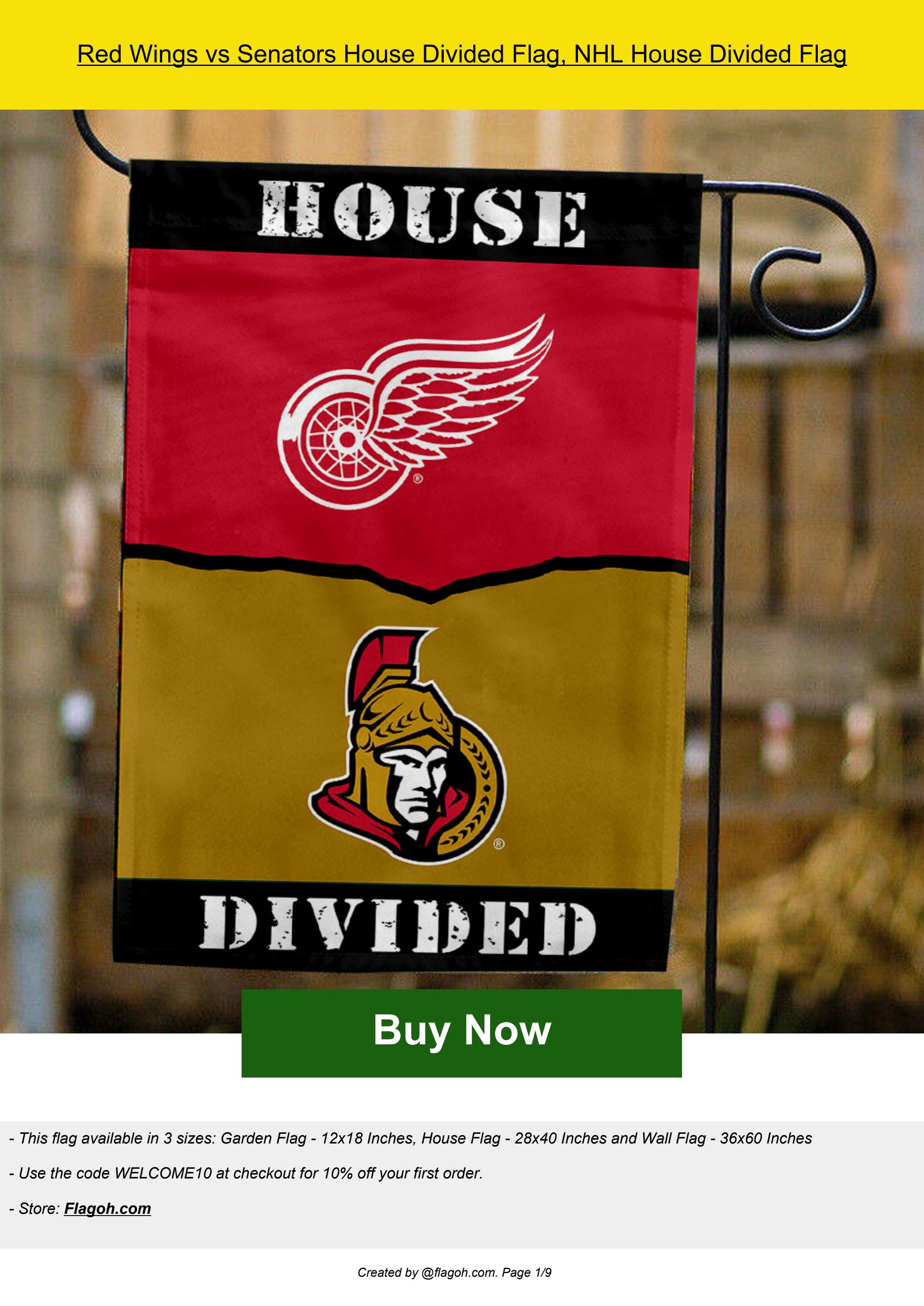 Red Wings vs Senators House Divided Flag, NHL House Divided Flag by ...