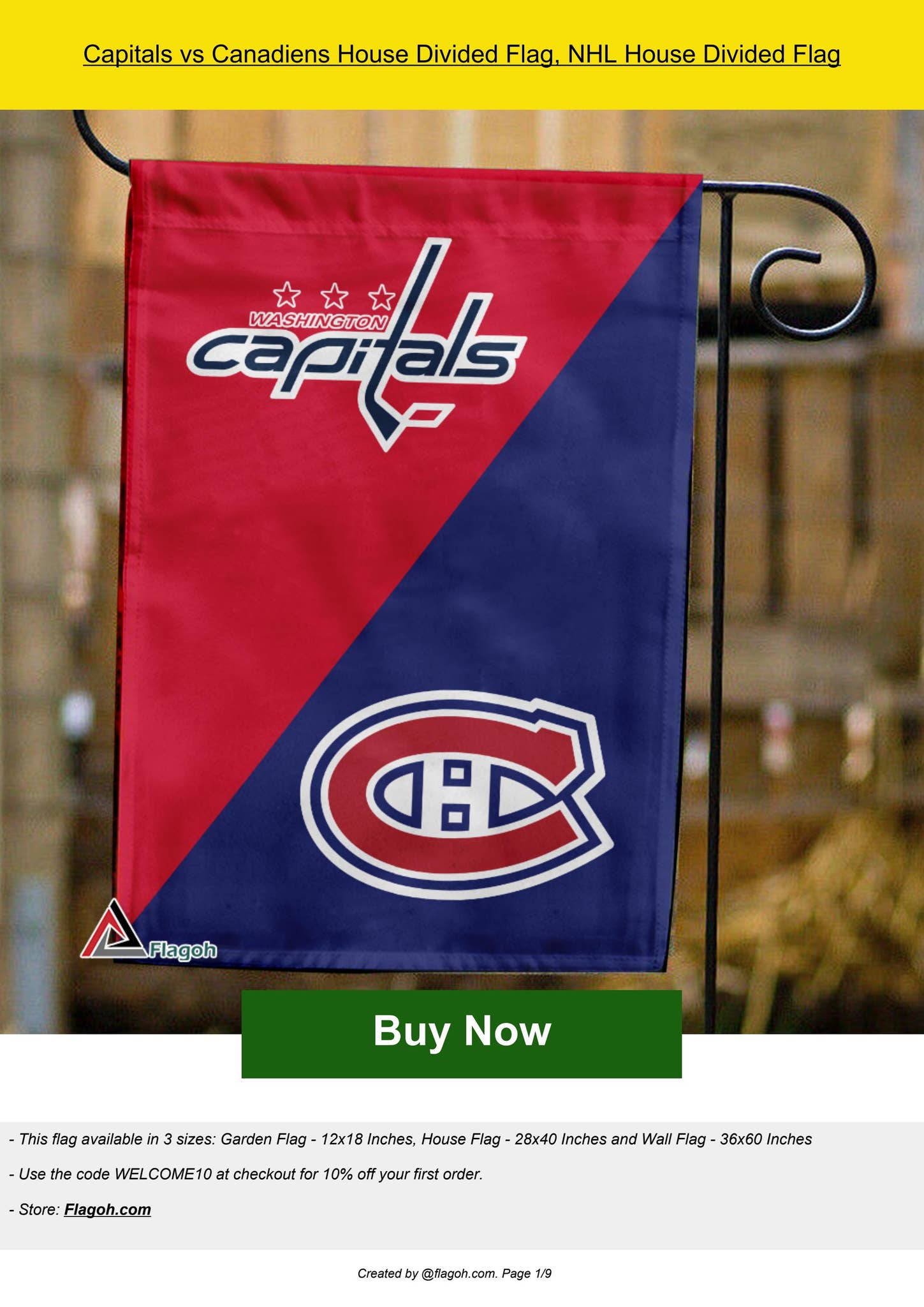 Capitals vs Canadiens House Divided Flag, NHL House Divided Flag by ...