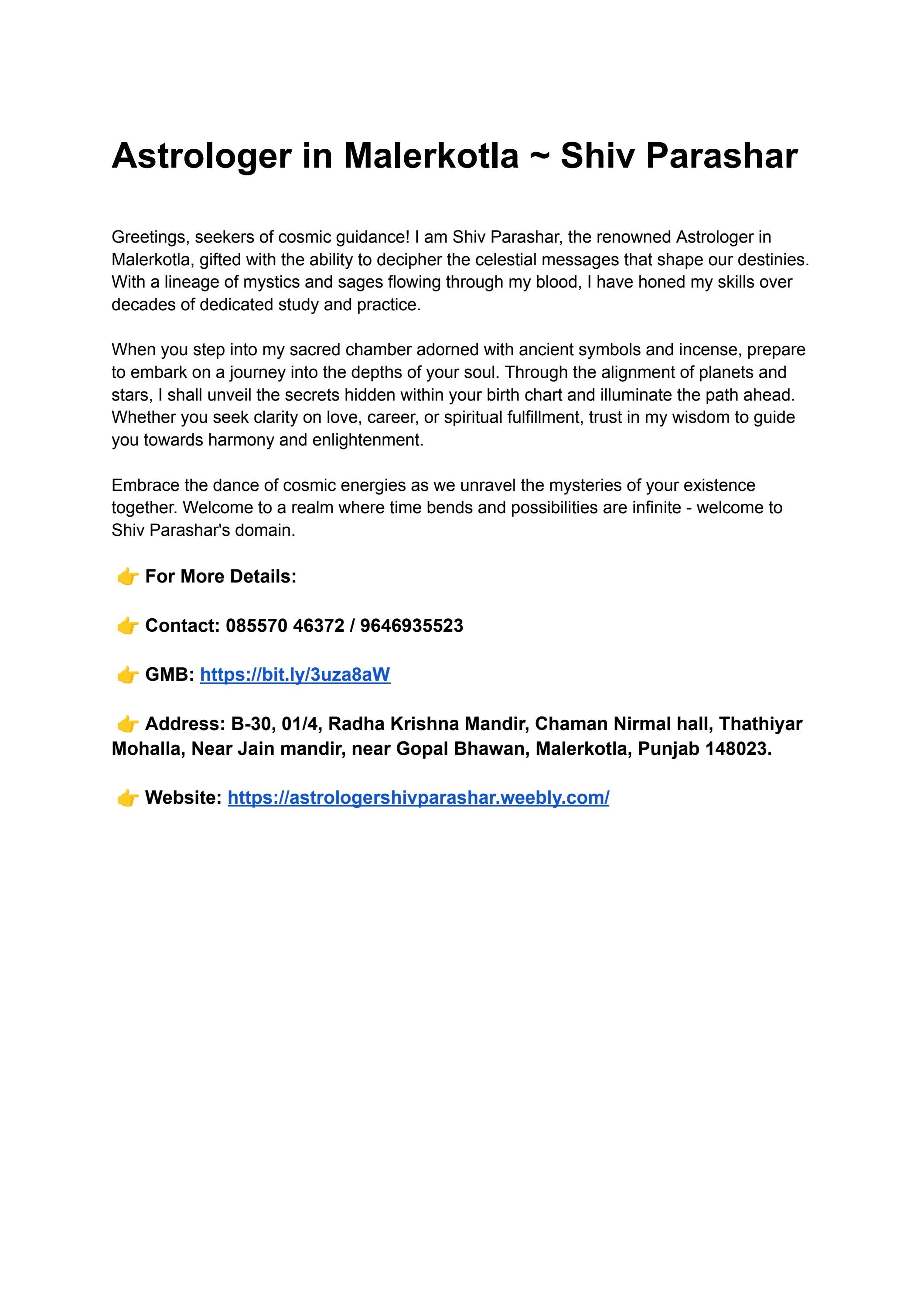 Astrologer in Malerkotla ~ Shiv Parashar by tramaji - Issuu