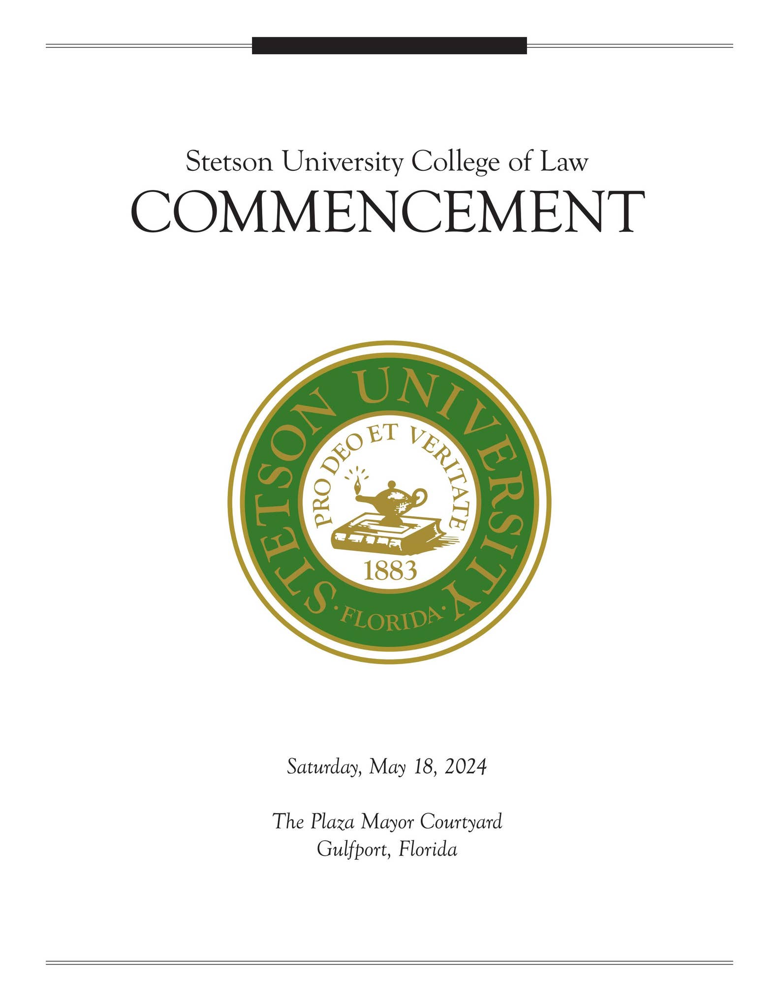 2024 Commencement Program by Stetson University College of Law - Issuu