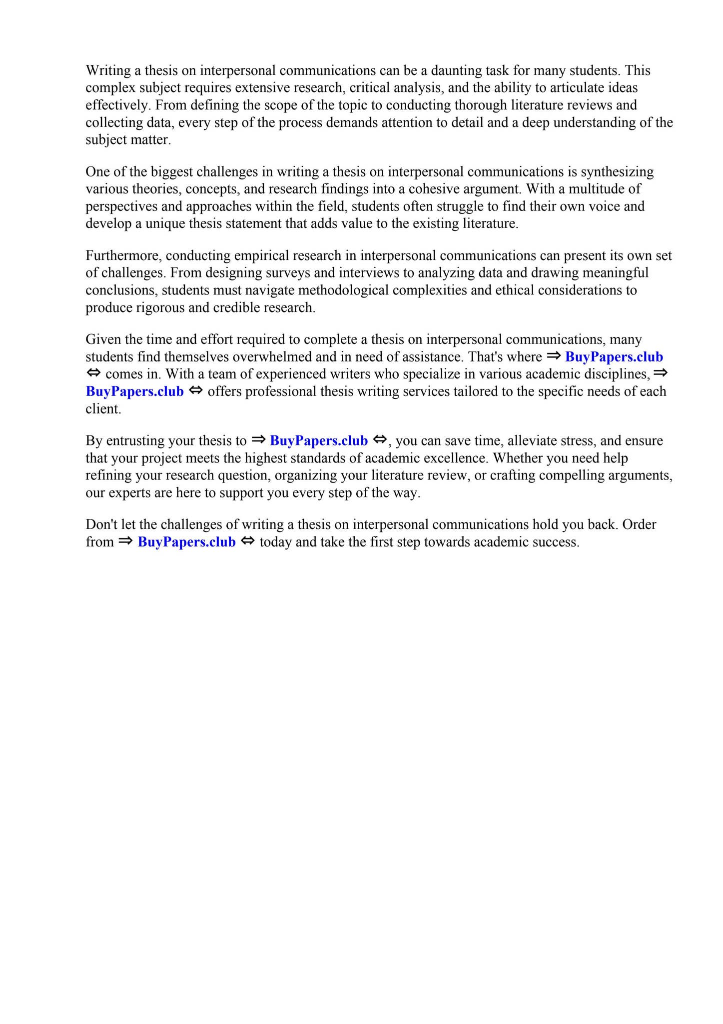 Interpersonal Communications Research Paper by Rollins College - Issuu