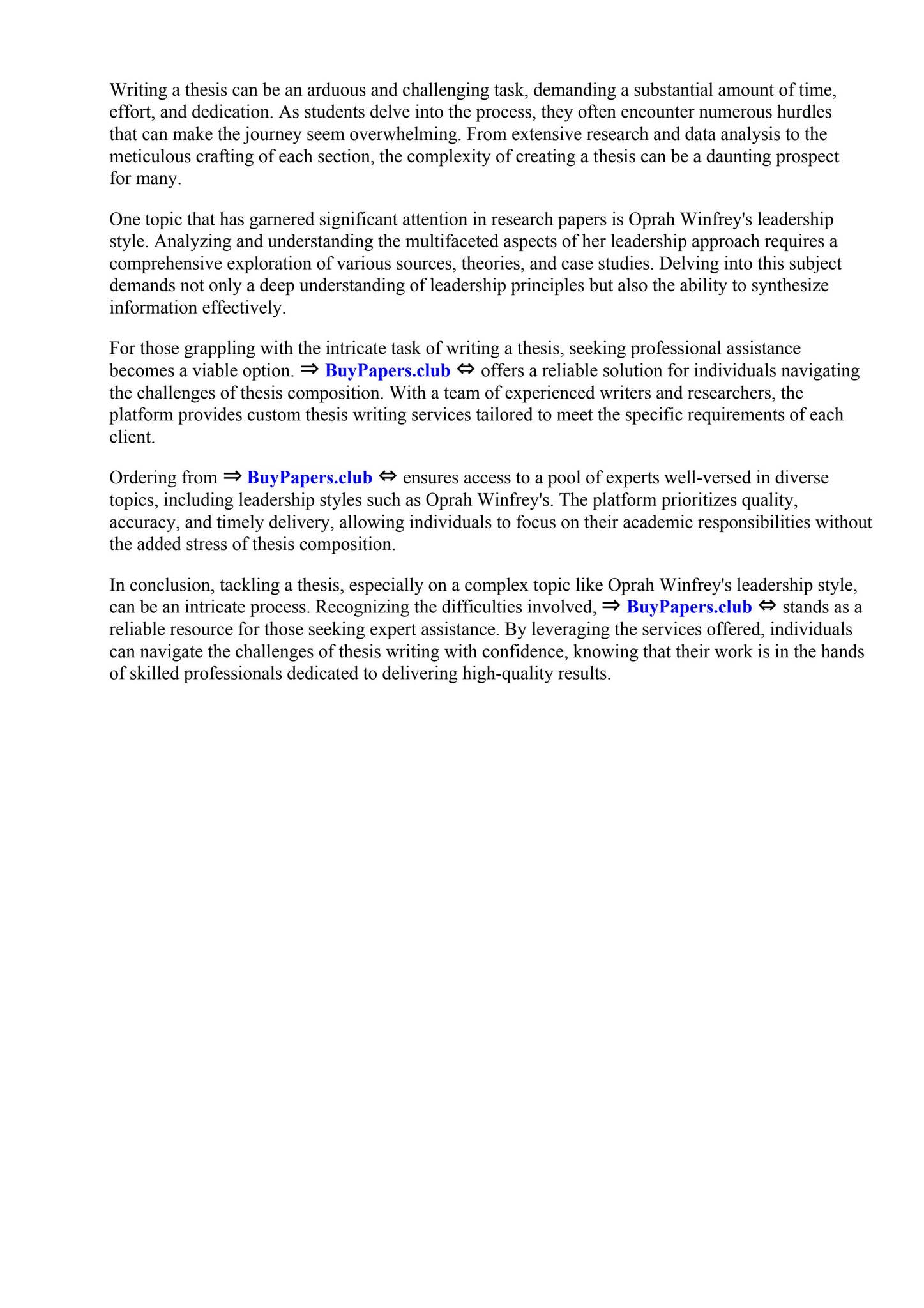 Research Papers Oprah Winfrey'S Leadership Style by University of ...