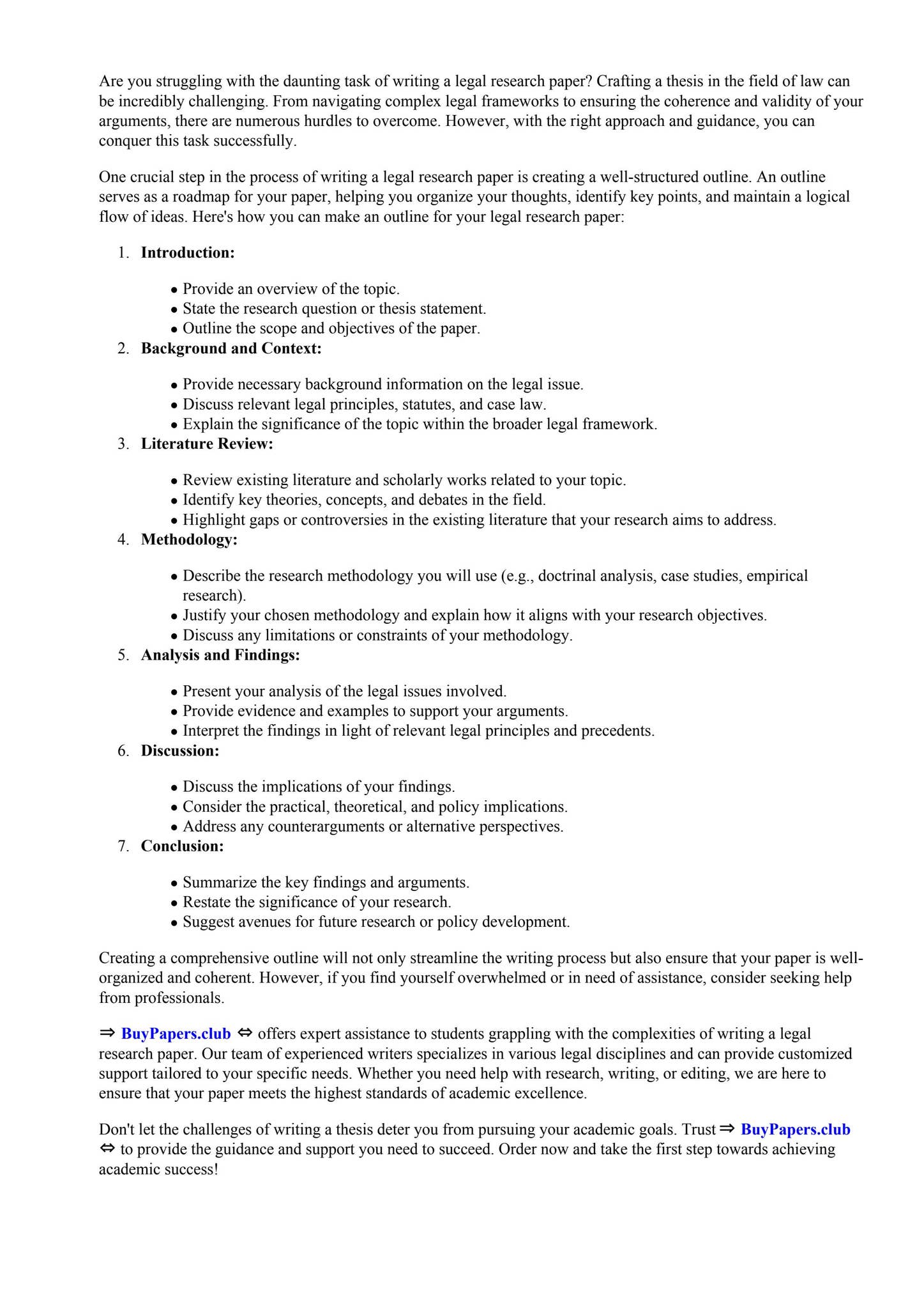 How To Make An Outline For A Legal Research Paper by Chattanooga State ...