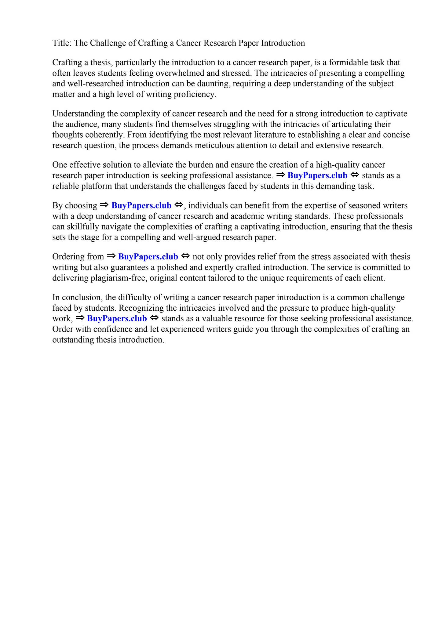 Cancer Research Paper Introduction by Art Academy of Cincinnati - Issuu