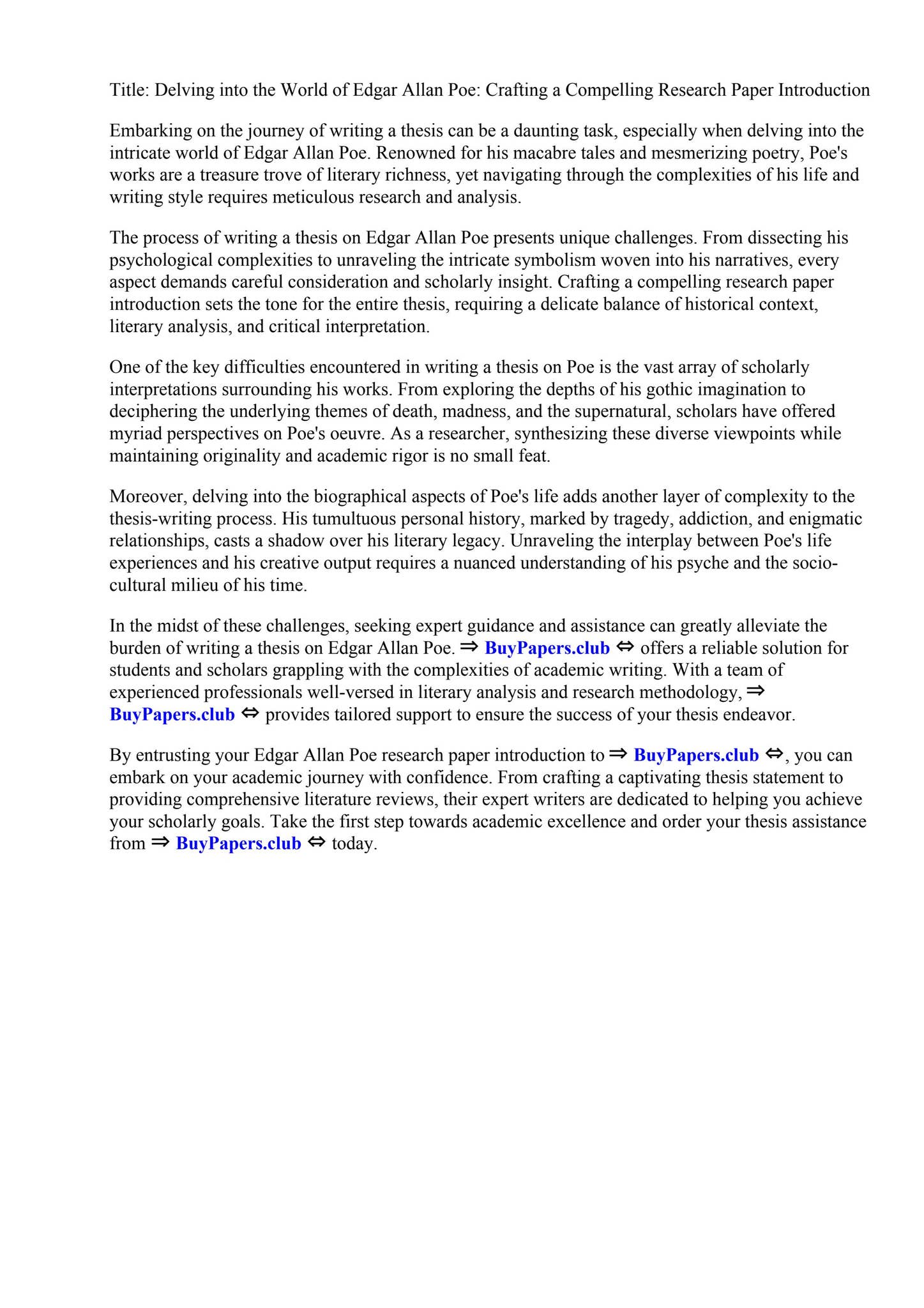 Edgar Allan Poe Research Paper Intro by Bergen Community College - Issuu