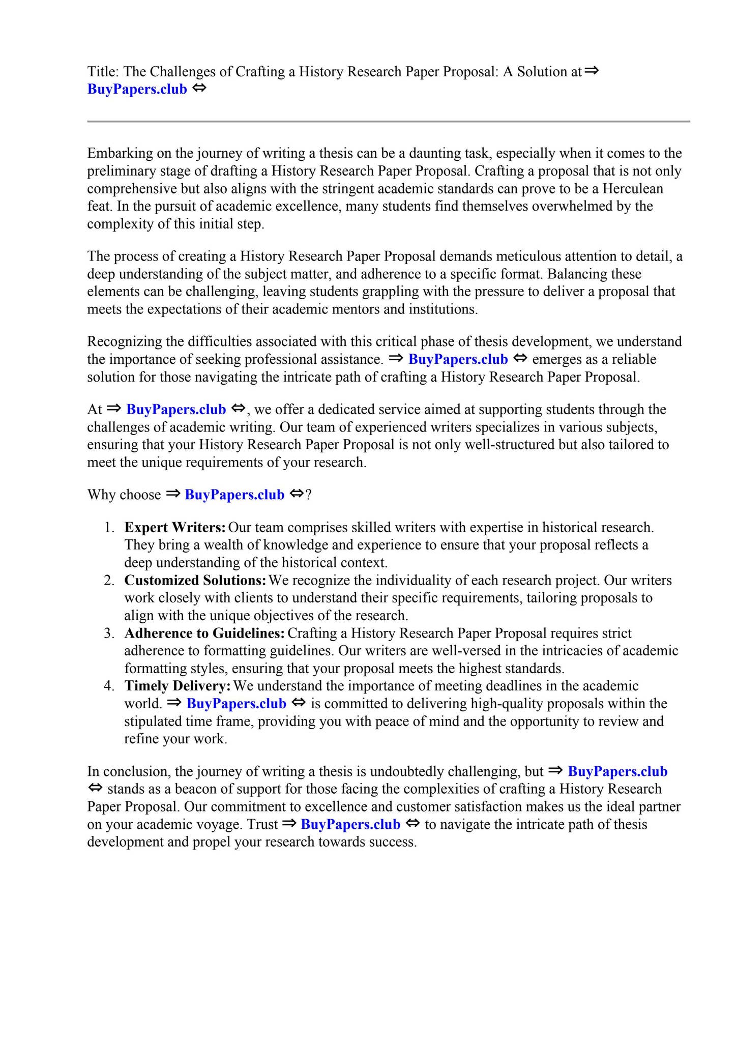 History Research Paper Proposal Format by University of West Alabama ...