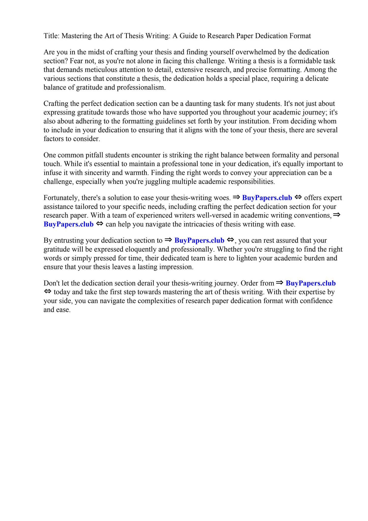 Research Paper Dedication Format by University of Nebraska at Kearney ...