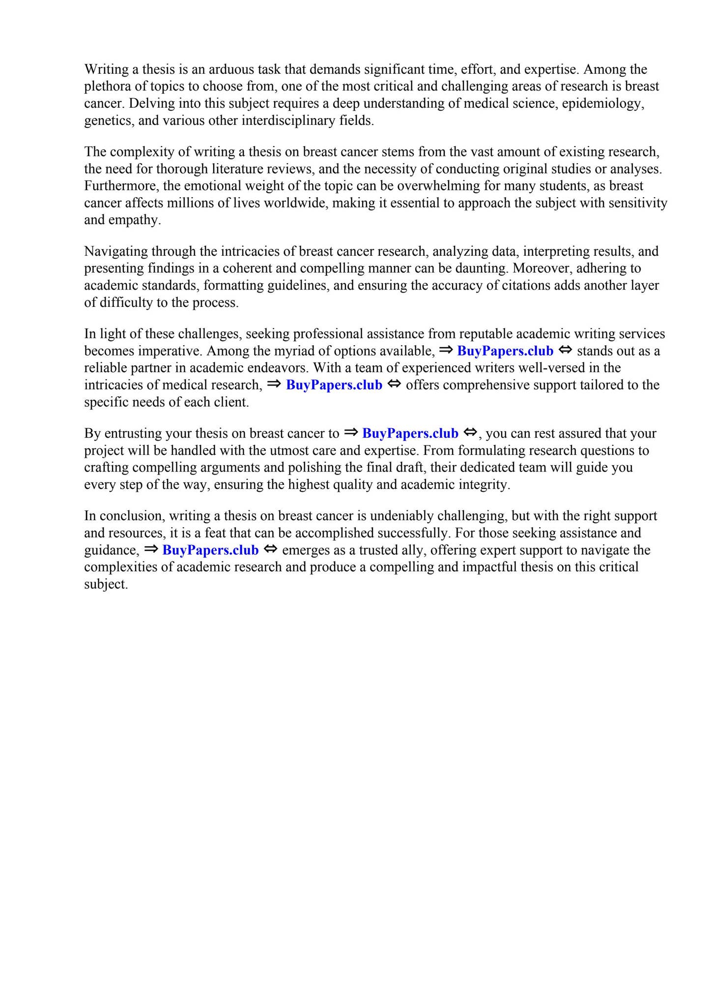 Sample Research Paper On Breast Cancer by Davenport University - Issuu