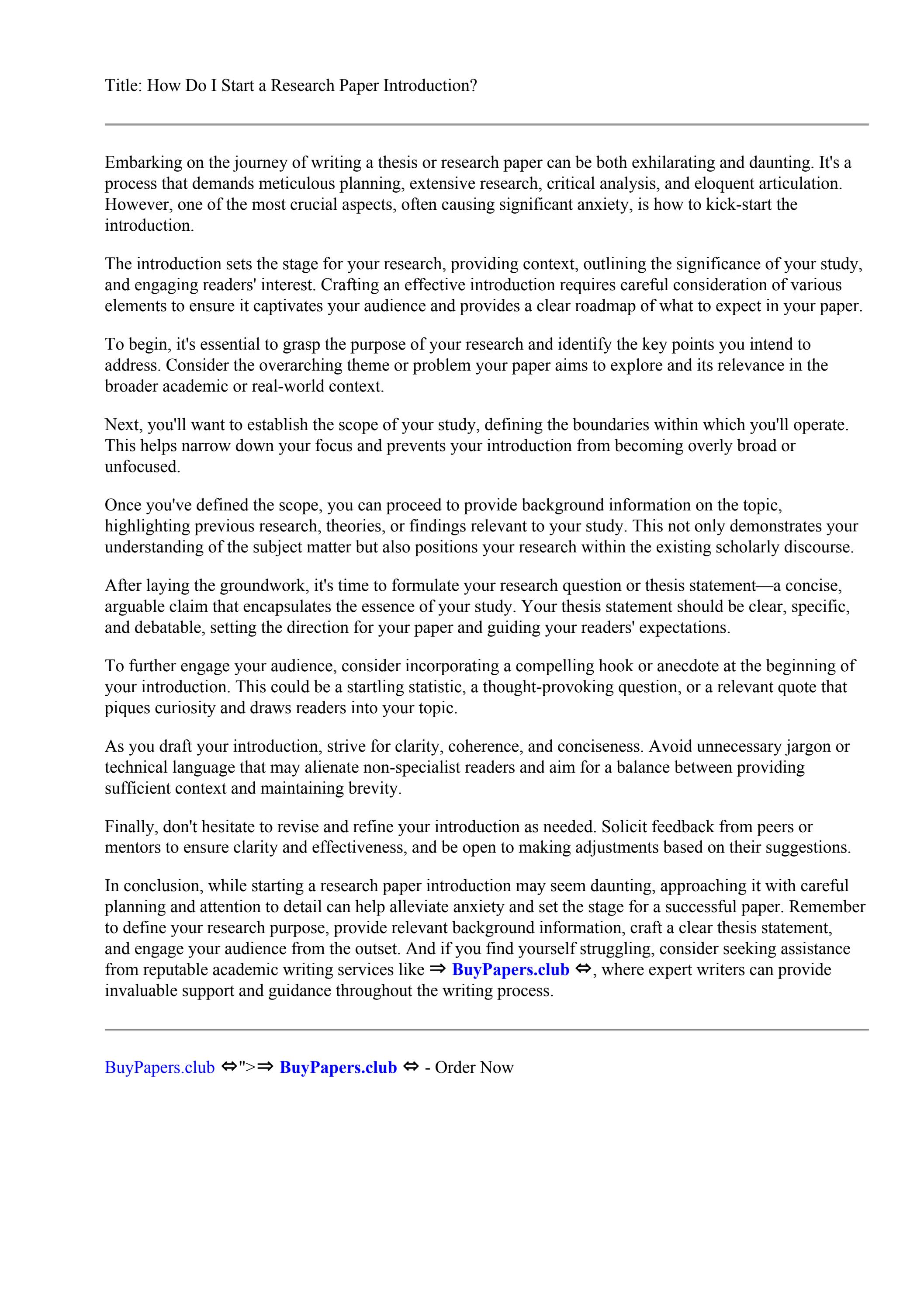 How Do I Start A Research Paper Introduction by Dorsey Schools - Issuu