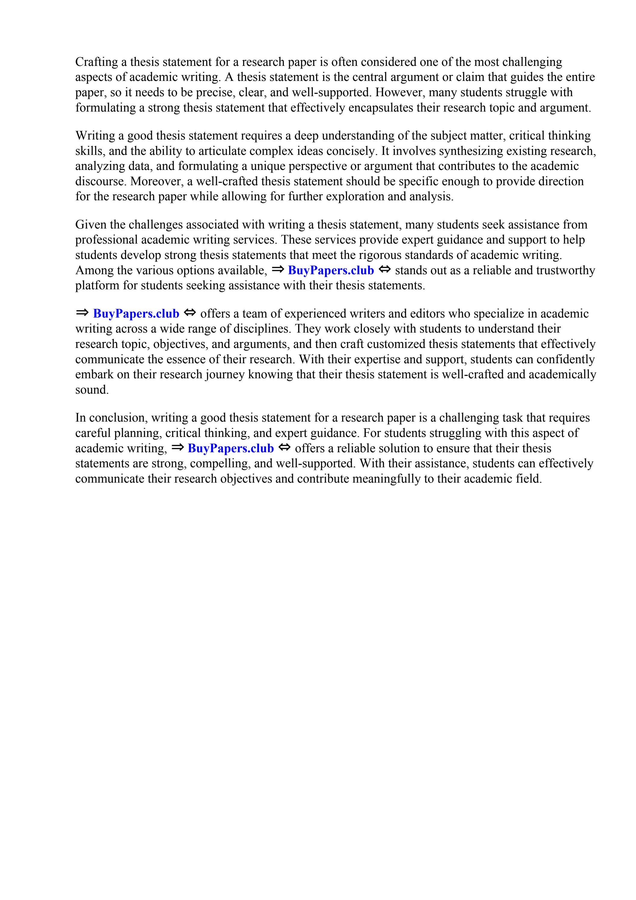 How To Write A Good Thesis Statement For Research Paper by American ...