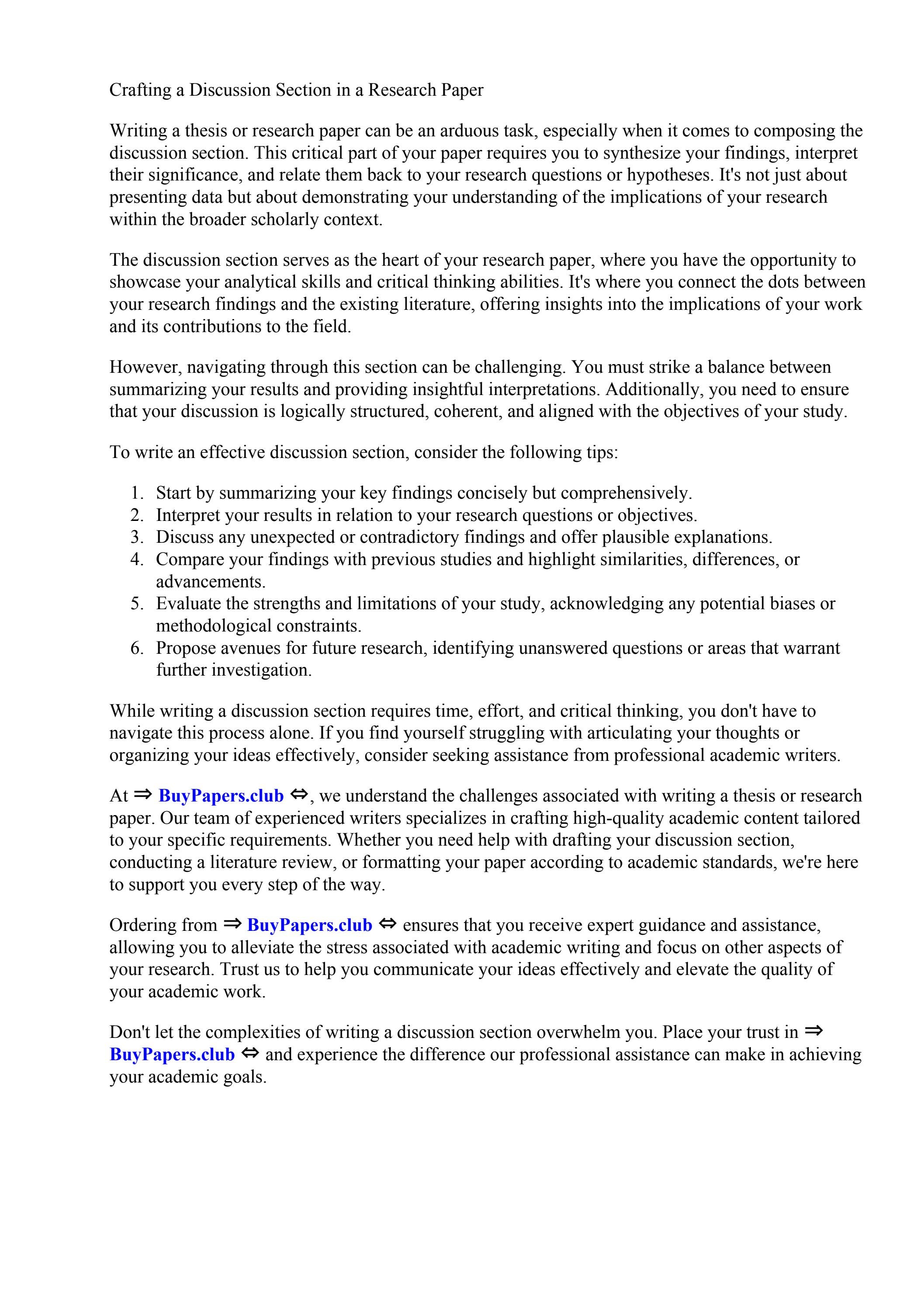 How To Write A Discussion In A Research Paper by Antioch University ...