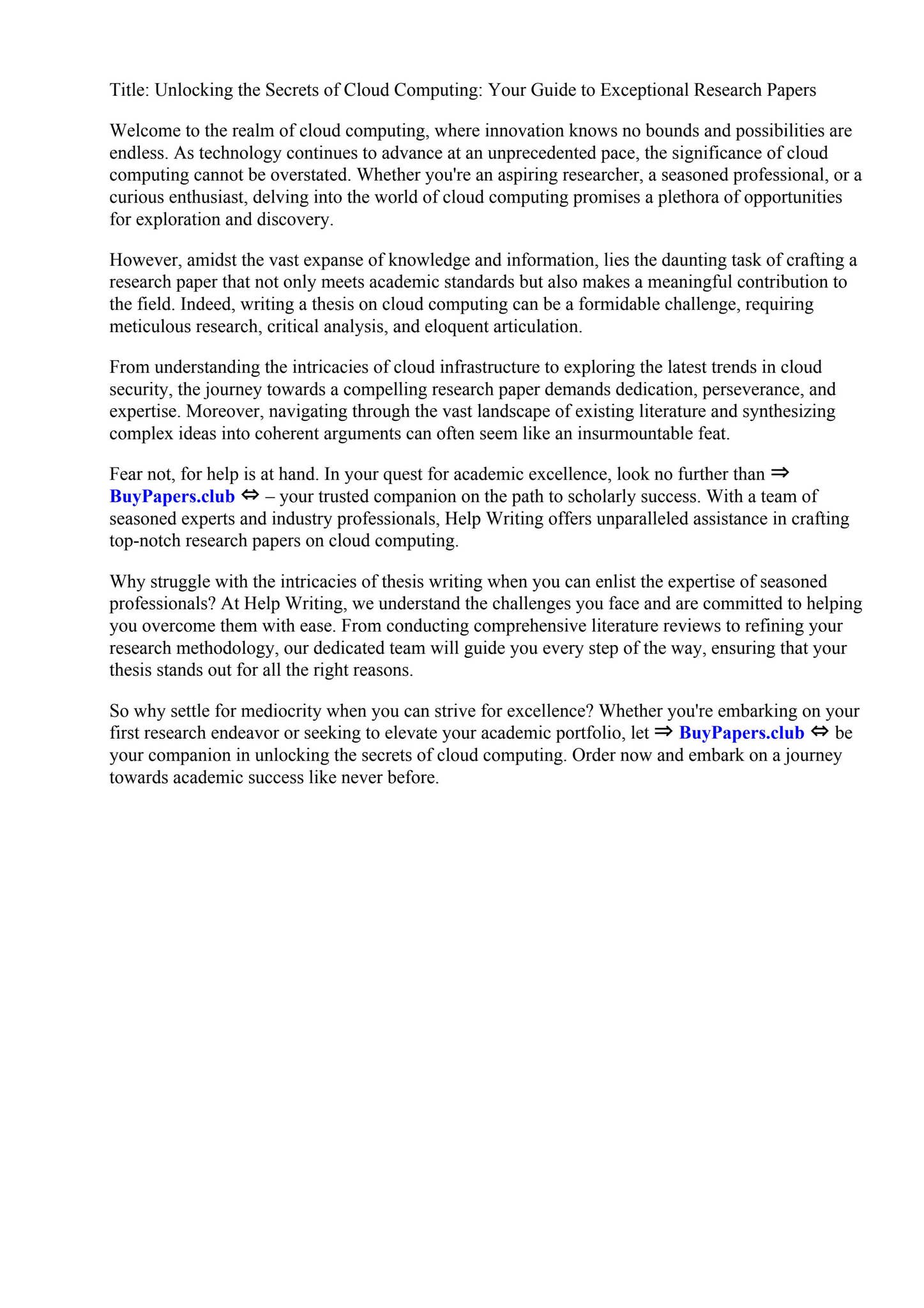 Best Research Papers On Cloud Computing by University of Jamestown - Issuu