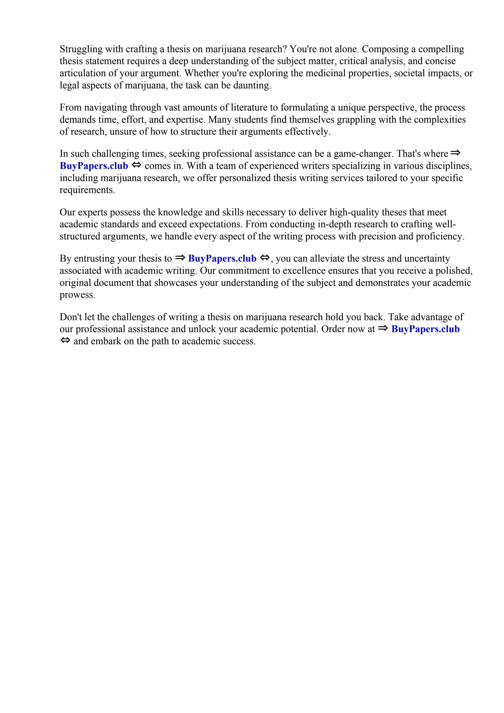 Marijuana Research Paper Thesis by Azure College - Issuu