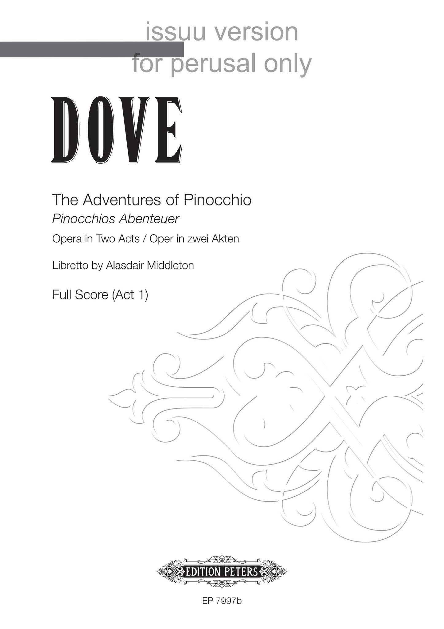 Dove PINOCCHIO Act I by ScoresOnDemand - Issuu