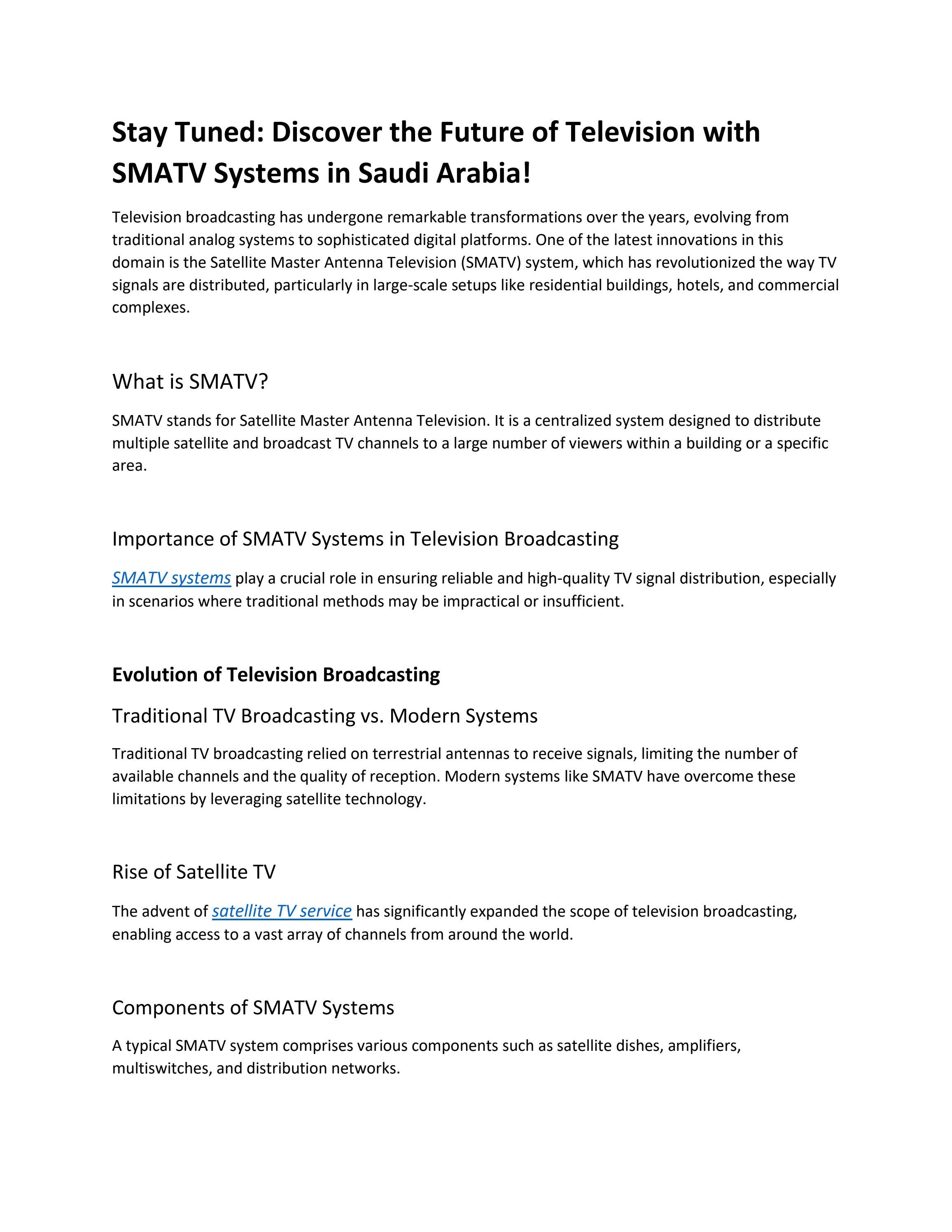 BEST SMATV SYSTEMS IN SAUDI by Al Imtedad Electronics llc - Issuu
