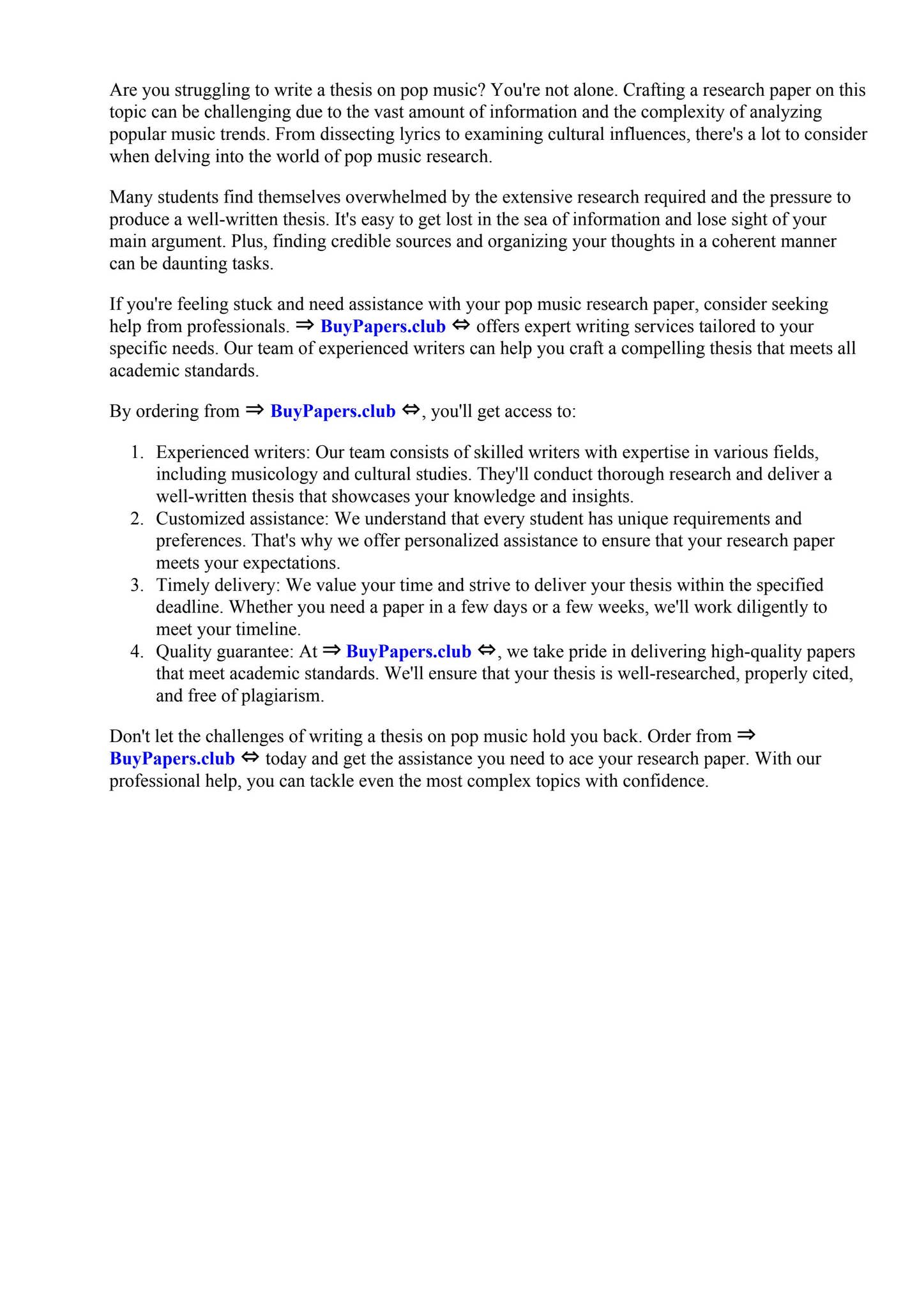 Pop Music Research Paper by Pacific States University - Issuu