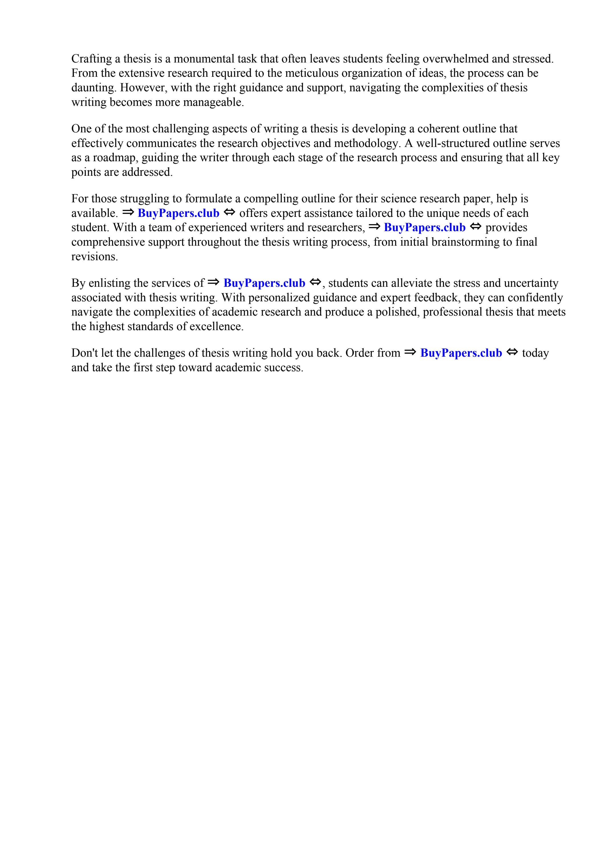 Sample Science Research Paper Outline by Claremont Graduate University ...