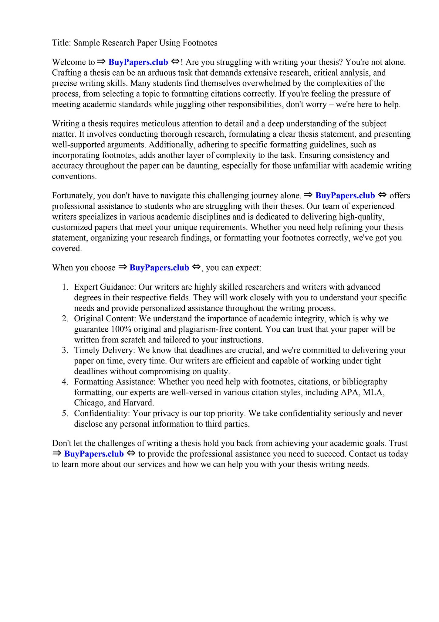 Sample Research Paper Using Footnotes by Victory University - Issuu