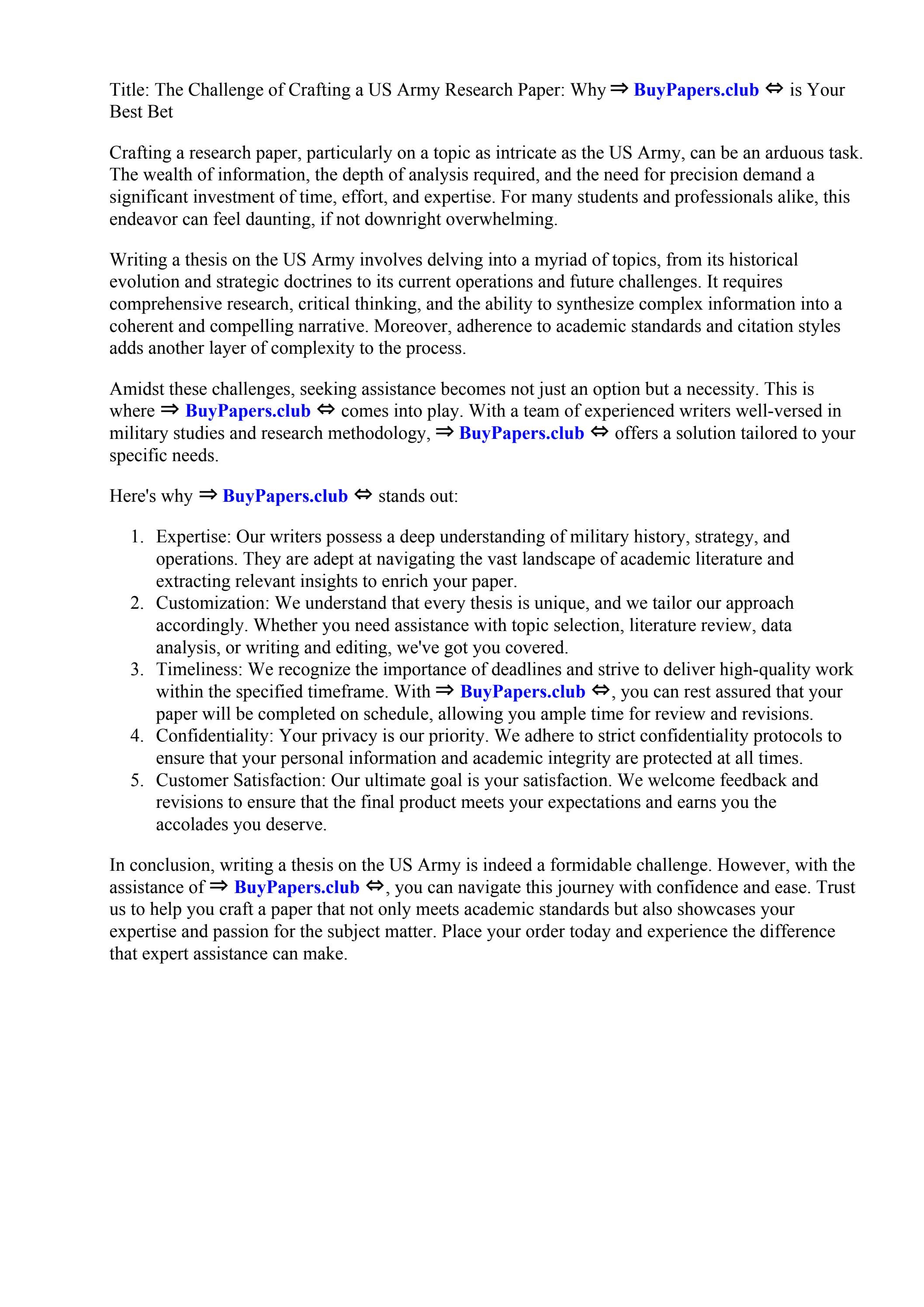 Us Army Research Paper by Central Oregon Community College - Issuu