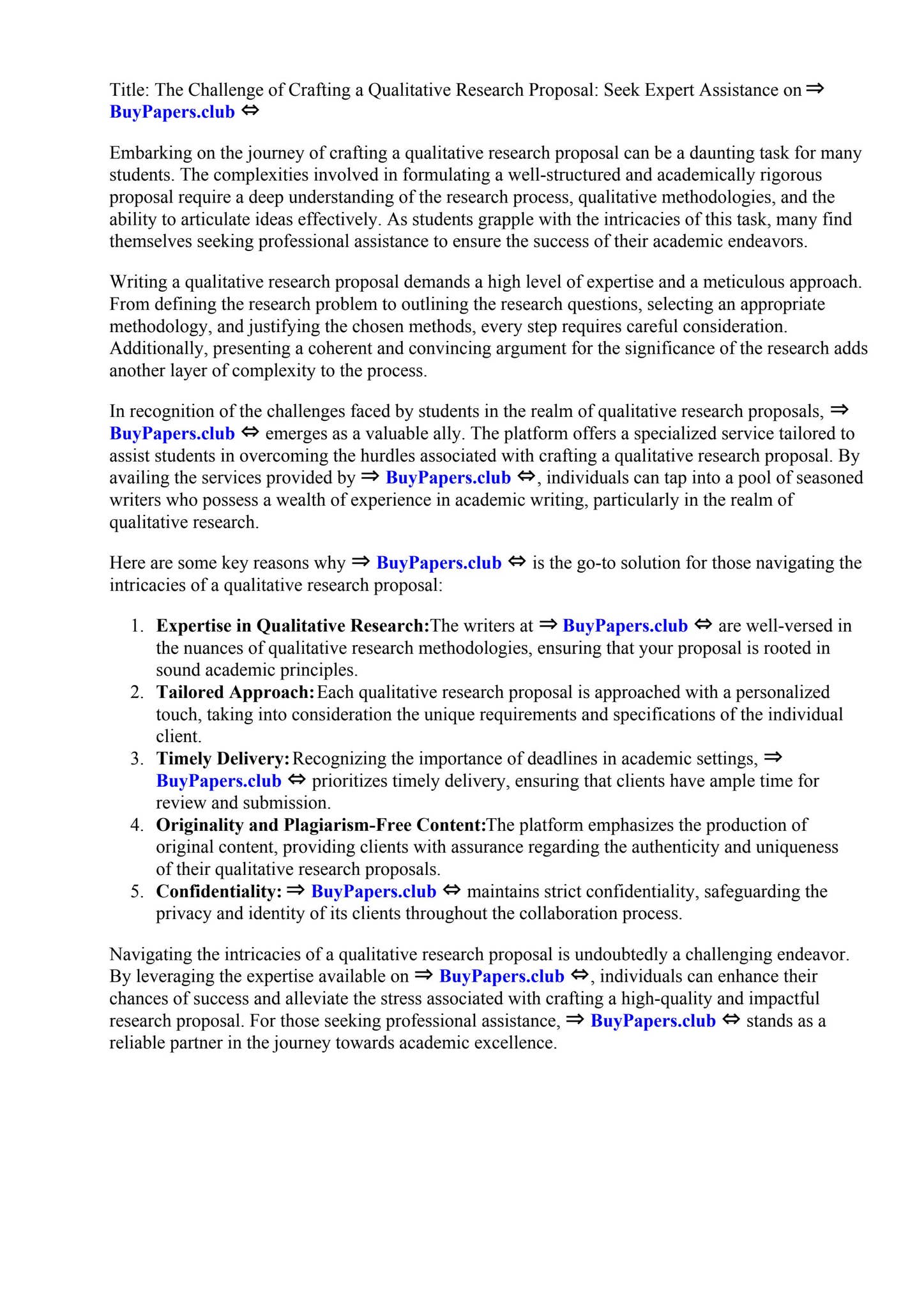 Sample Of A Qualitative Research Proposal Paper by Albany Technical ...