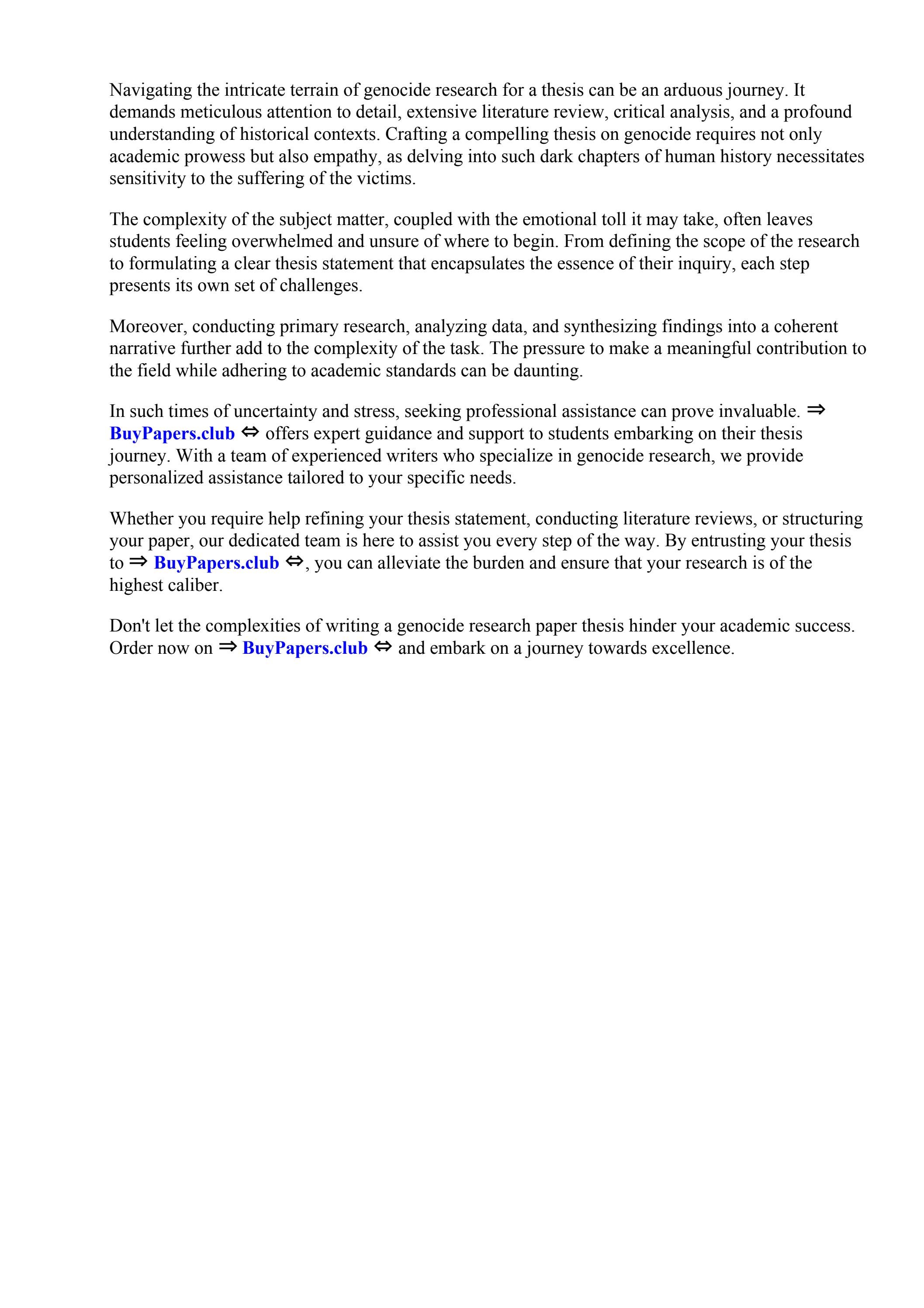 Genocide Research Paper Thesis by Appalachian Bible College - Issuu